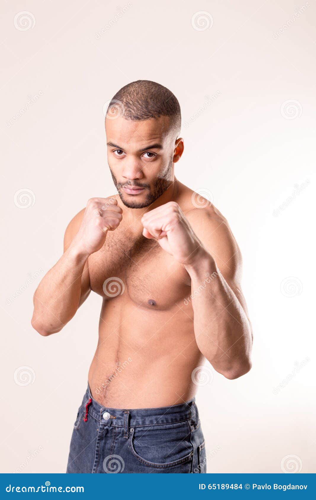 Boxing Topless African Strong Man Stock Photo - Image of adult ...