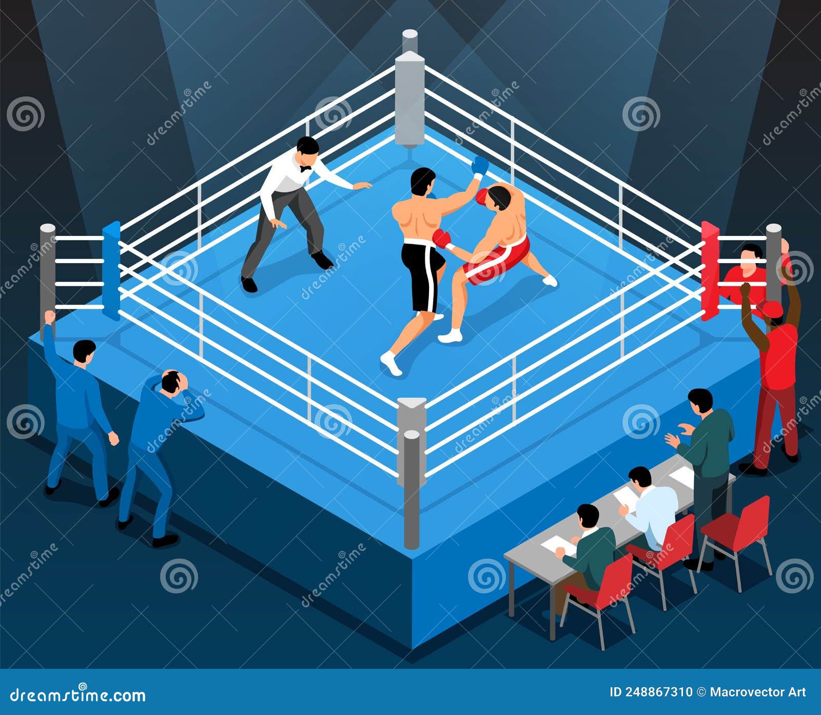 Boxing Tournament Isometric Composition Stock Vector - Illustration of ...