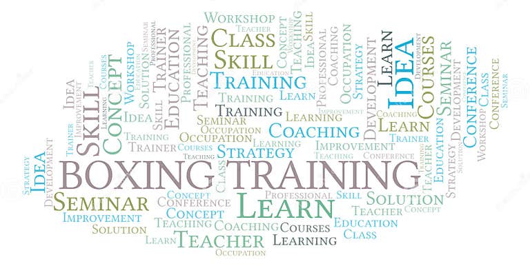 Boxing Training Word Cloud. Stock Illustration - Illustration of bright ...