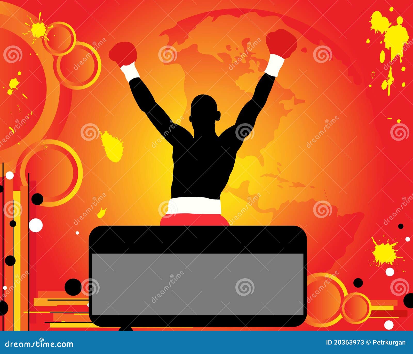Boxing victor stock vector. Illustration of health, black - 20363973