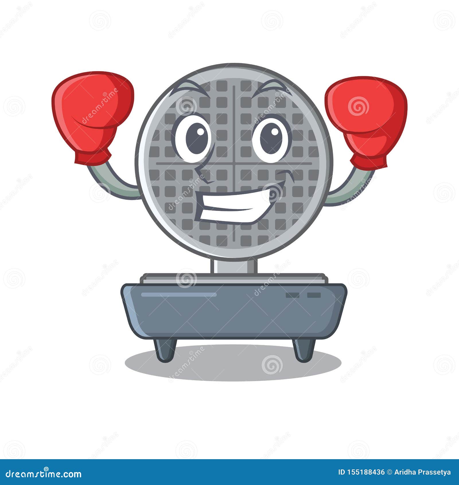 Boxing Waffle Iron in the Character Shape Stock Vector - Illustration ...