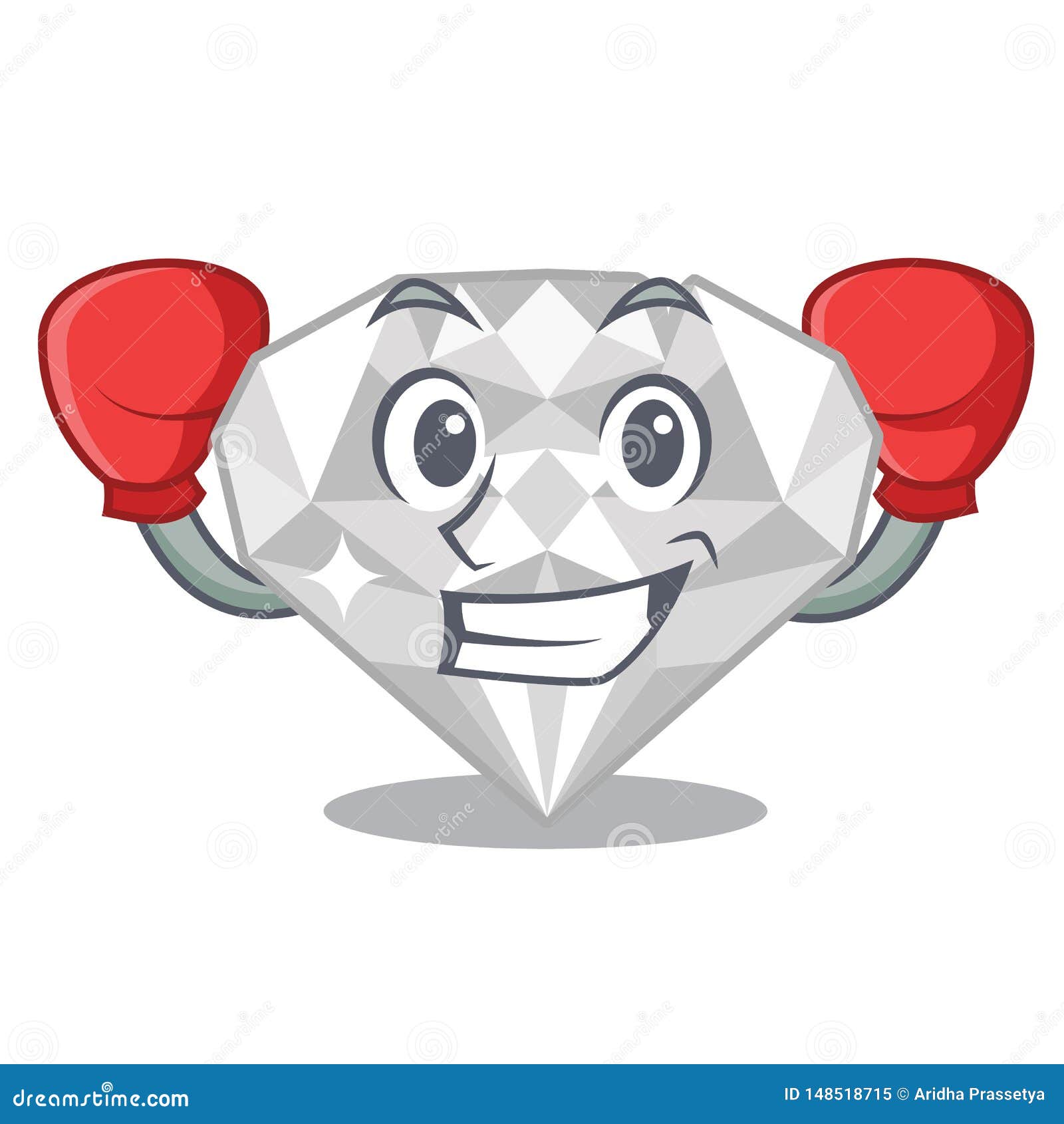 Boxing White Diamond in the Cartoon Shape Stock Vector - Illustration ...