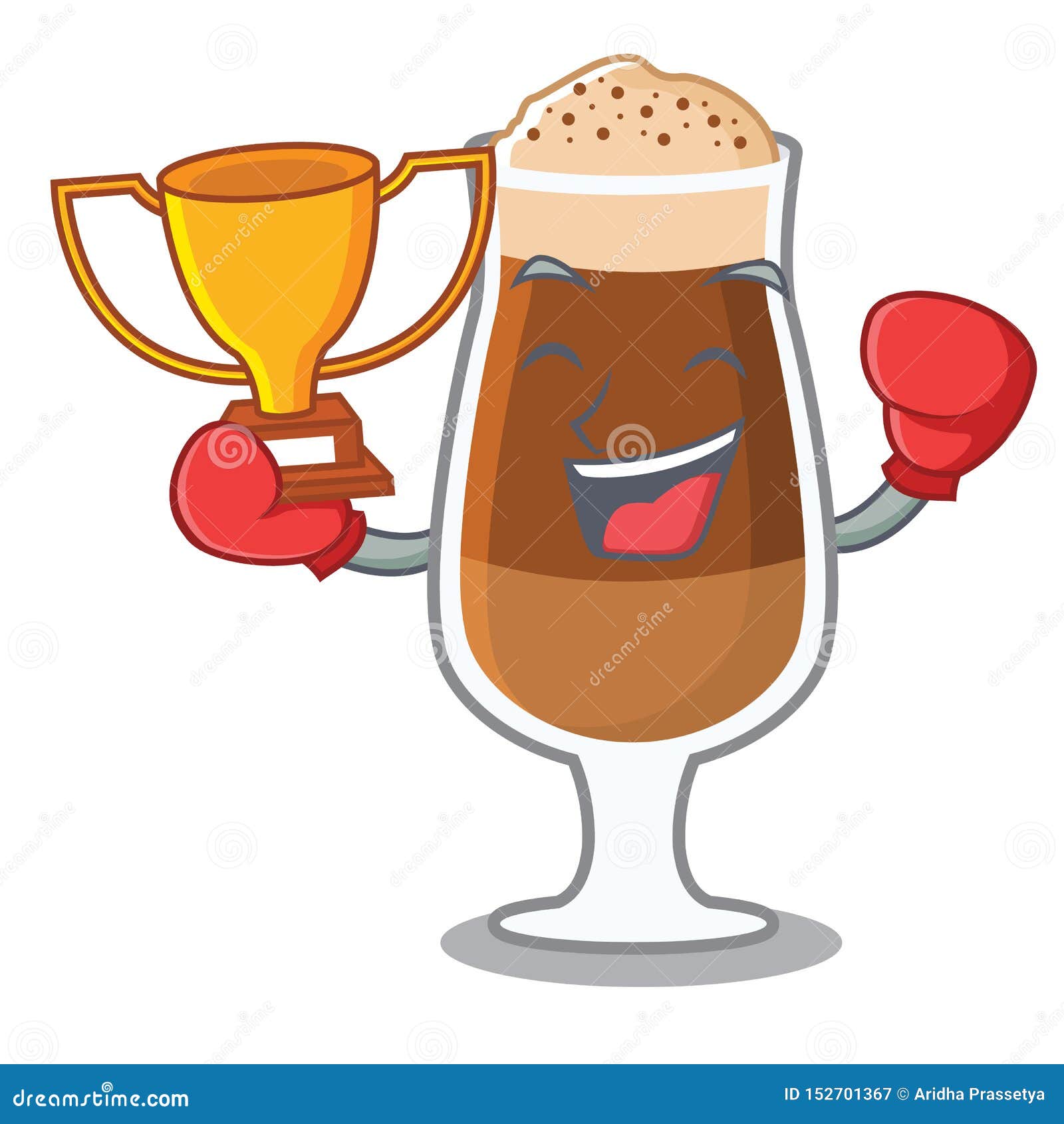 Boxing Winner Americano Cafe in the Cartoon Shape Stock Vector ...