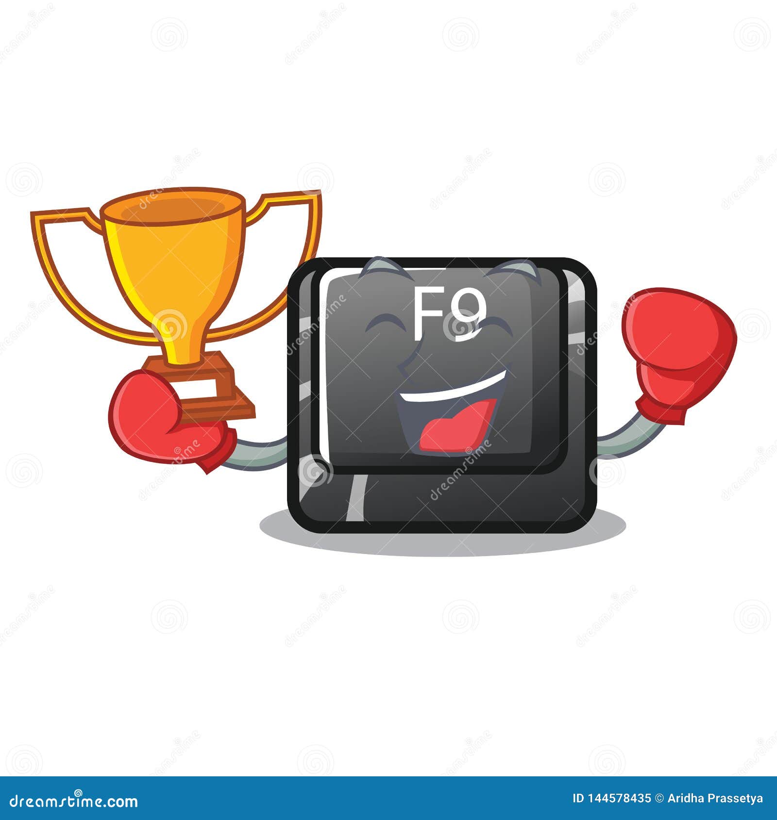 Boxing Winner Button F9 on a Cartoon Computer Stock Vector ...