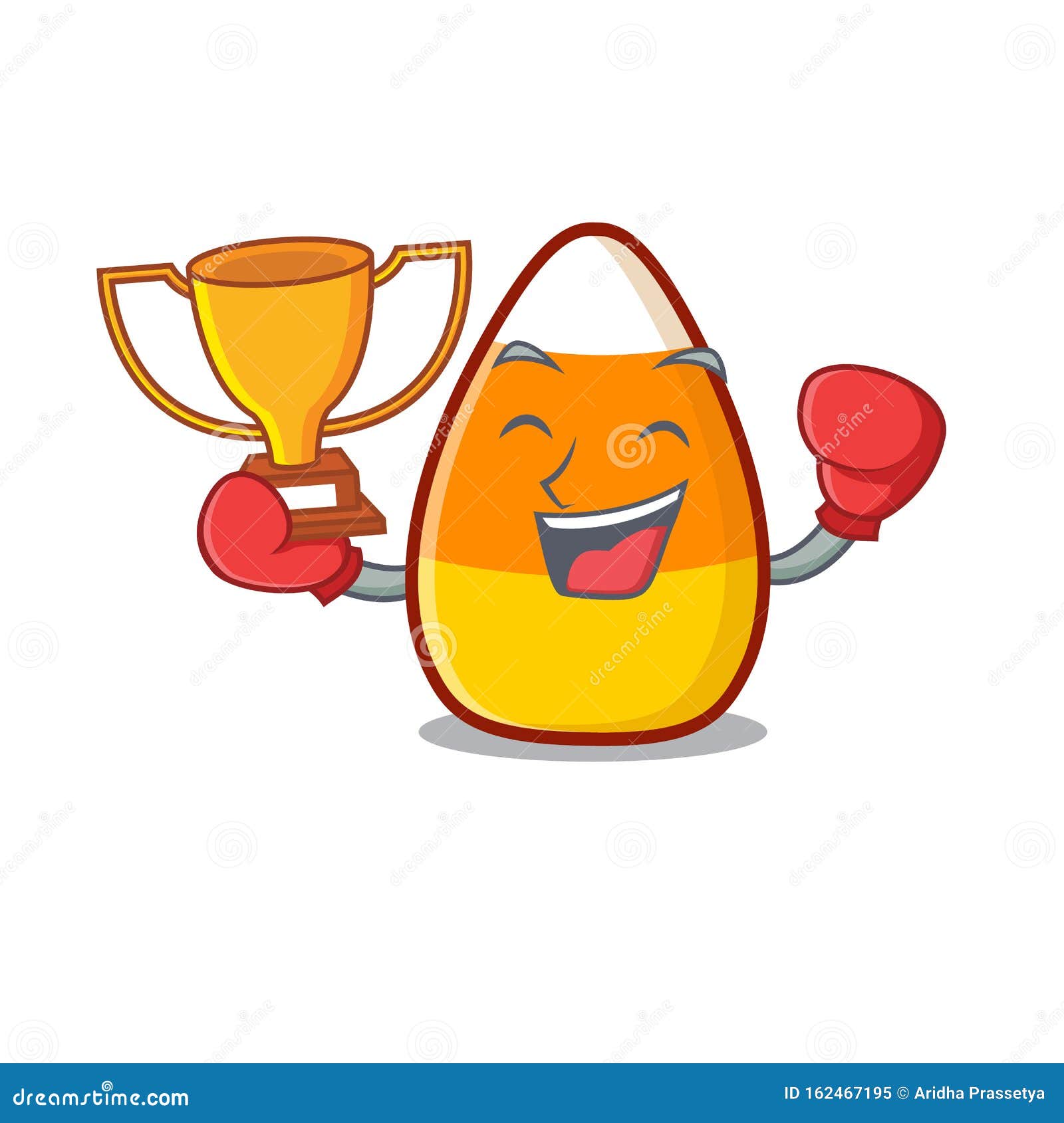 Boxing Winner Candy Corn Placed on Character Plate Stock Vector ...