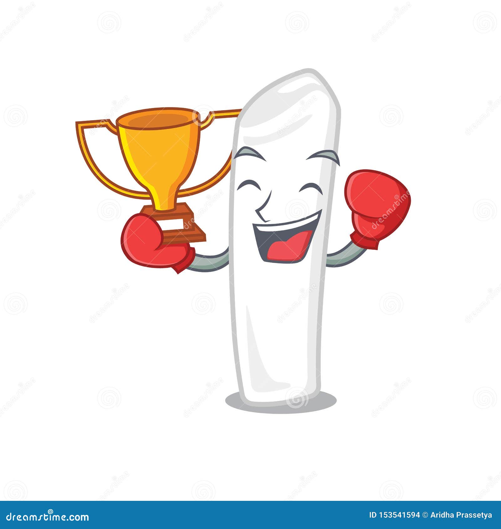 Boxing Winner Chalk Cartoon in Front of Board Stock Vector ...