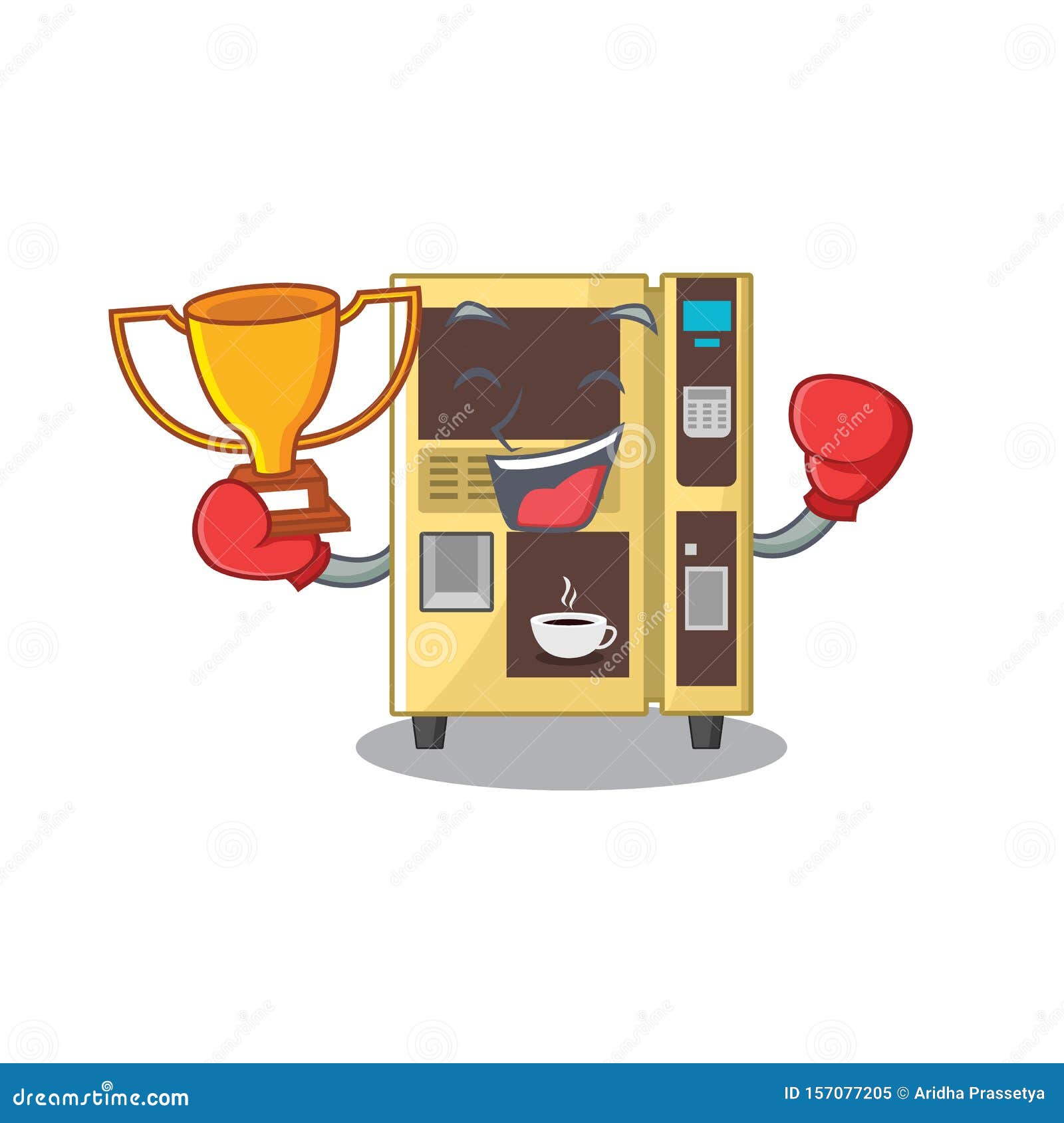 Boxing Winner Coffee Vending Machine in the Cartoon Stock Vector ...
