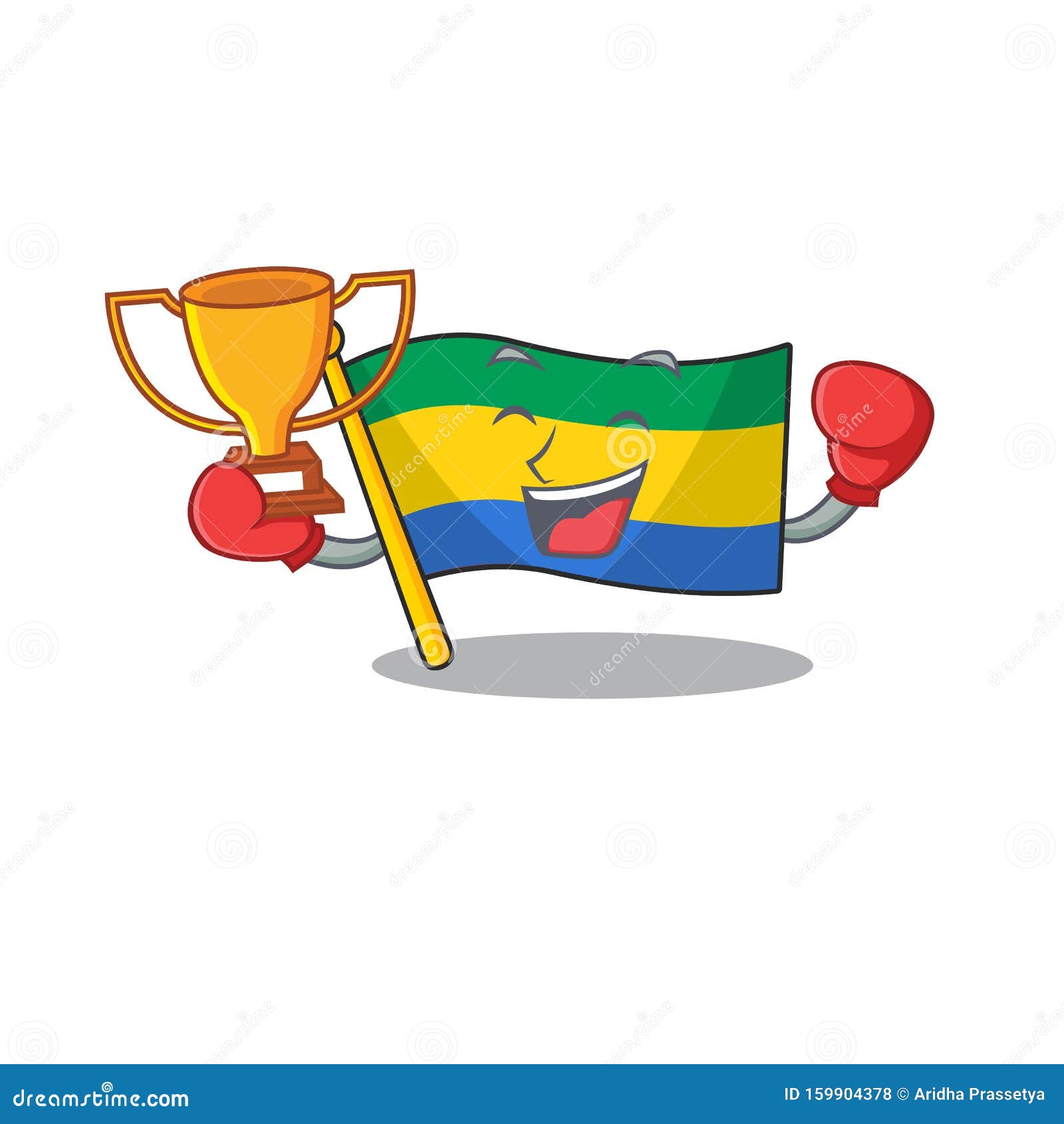 Boxing Winner Flag Gabon Stored in Drawer Character Stock Vector ... Boxing Winner Flag Gabon Stored in Drawer Character Stock Vector ...