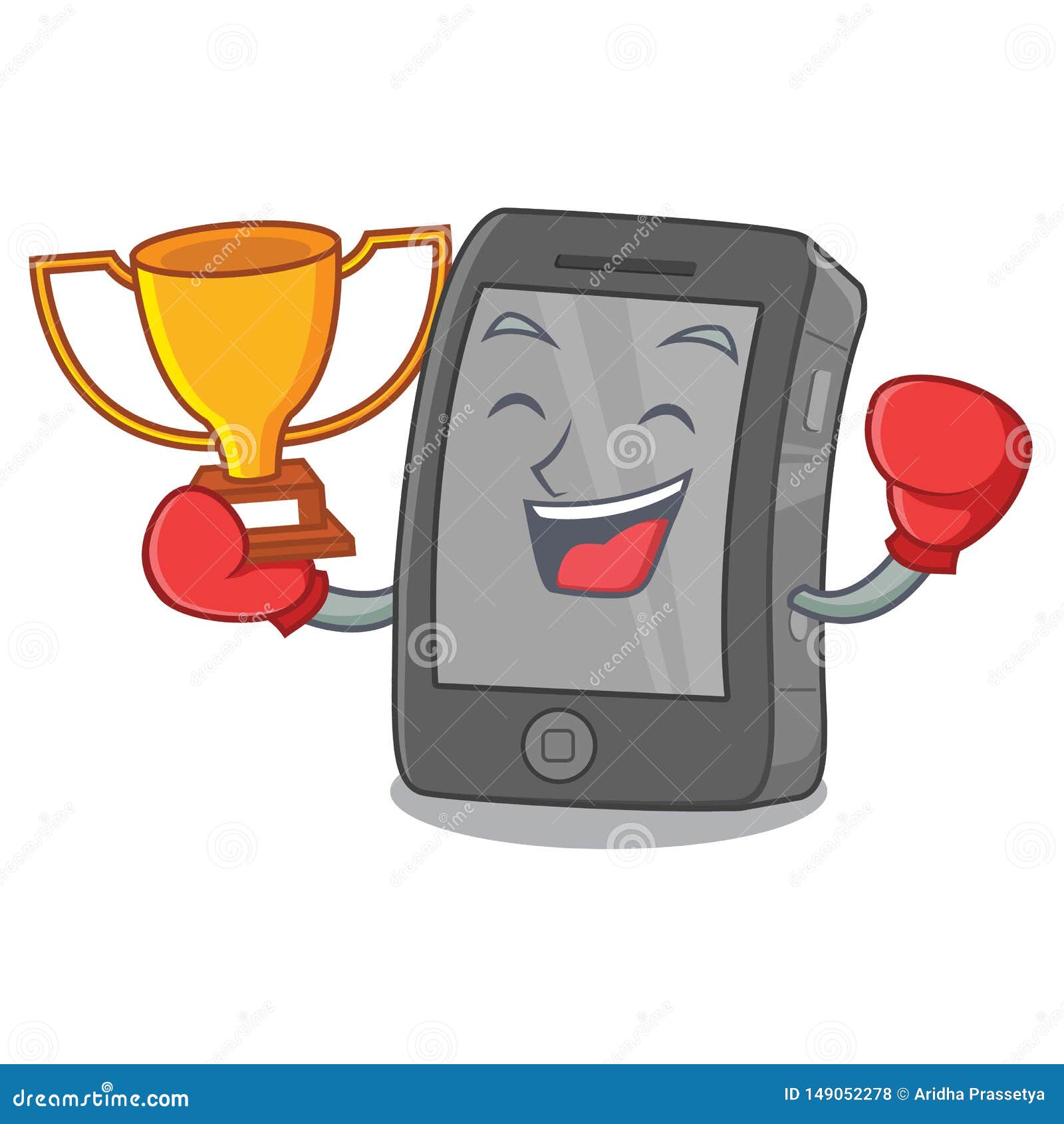 Boxing Winner Ipad in the a Cartoon Shape Stock Vector - Illustration ...