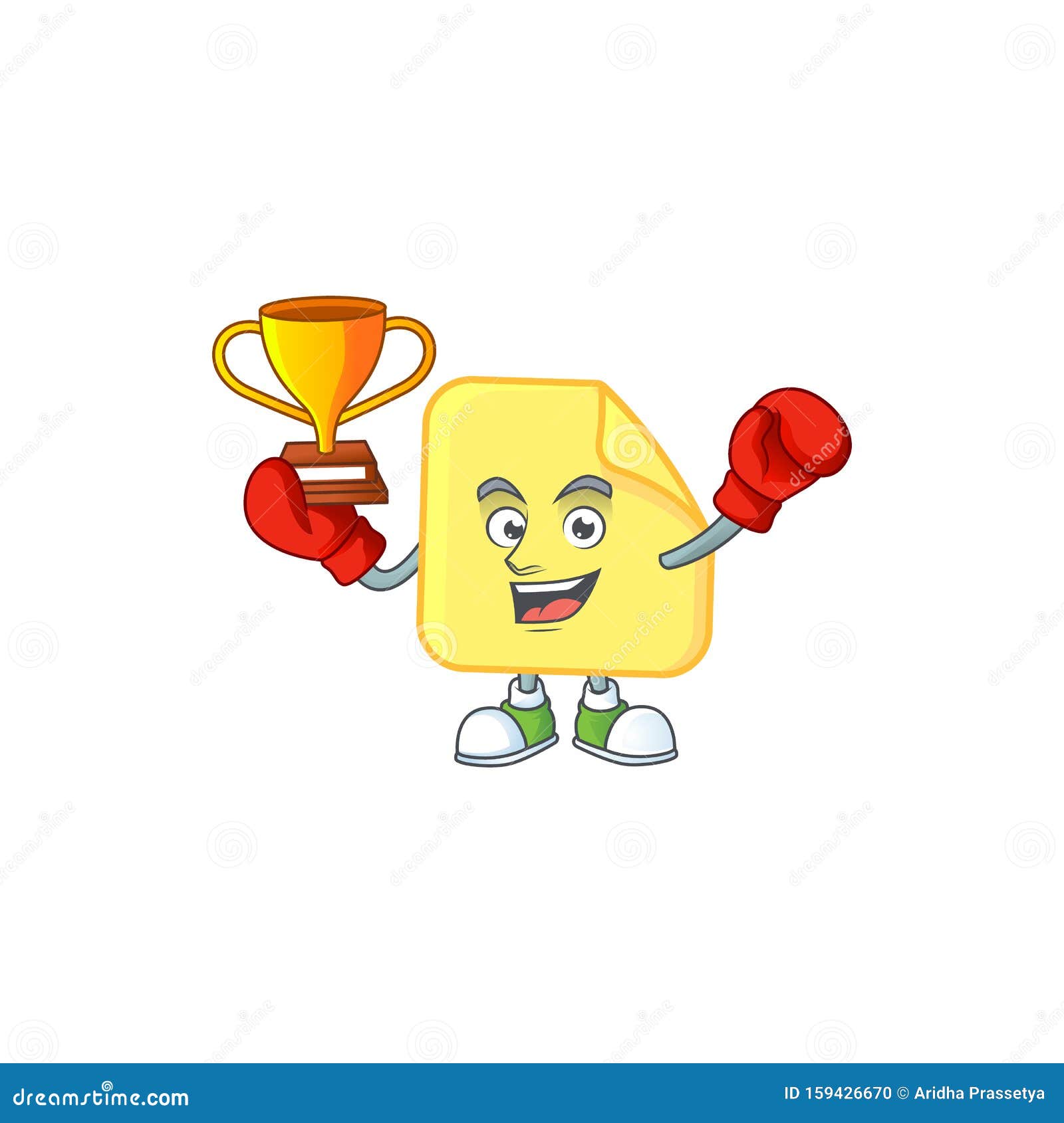 Boxing Winner Rounded Sticker Paper on White Background. Stock Vector ...
