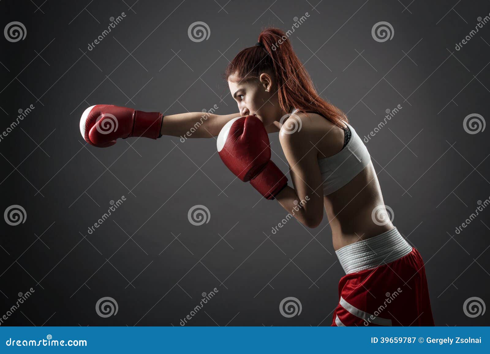 Boxing Woman during Exercise Stock Image - Image of beauty, athletic ...