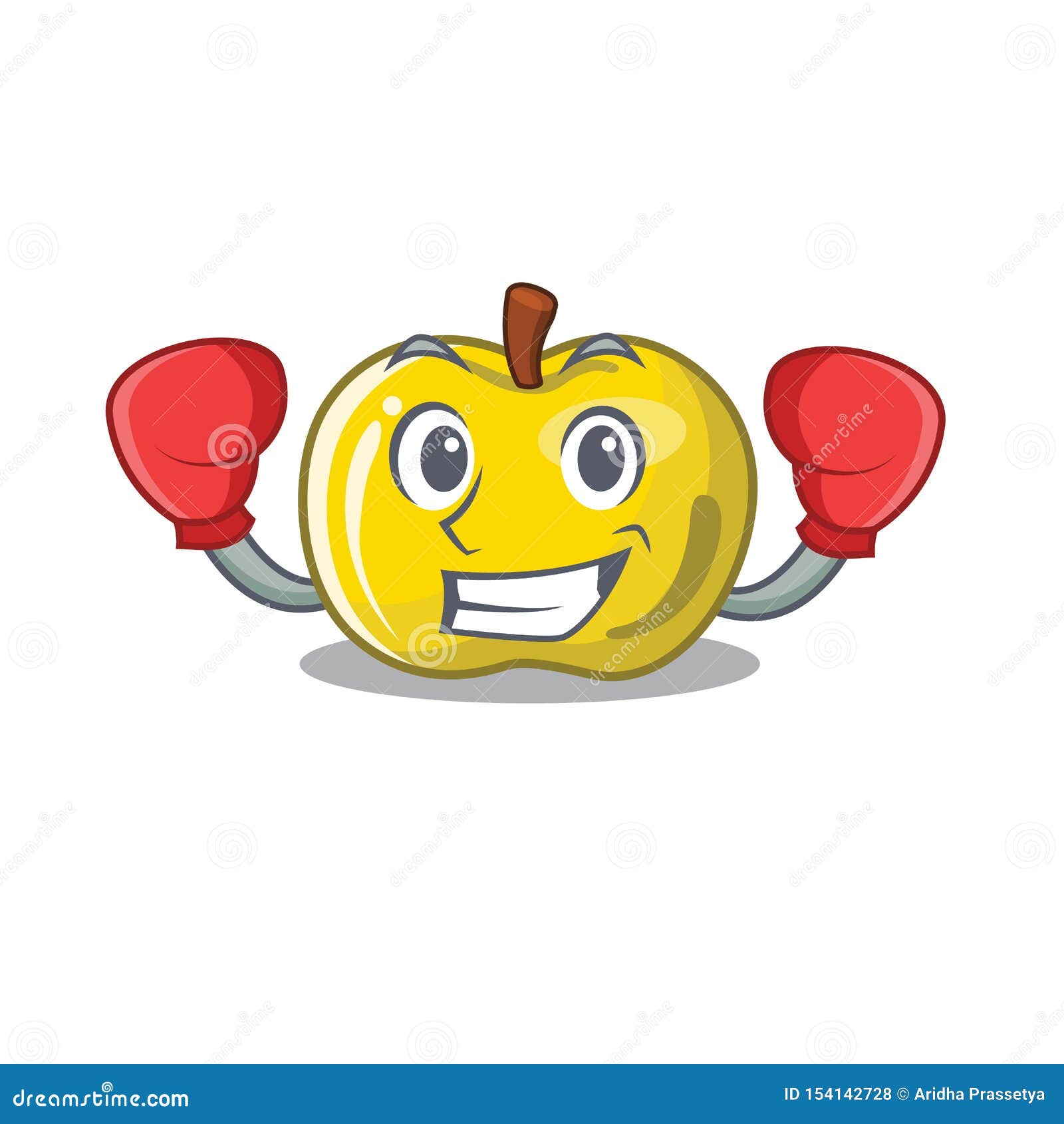 Boxing Yellow Apple the Slices Cartoon Shape Stock Vector ...