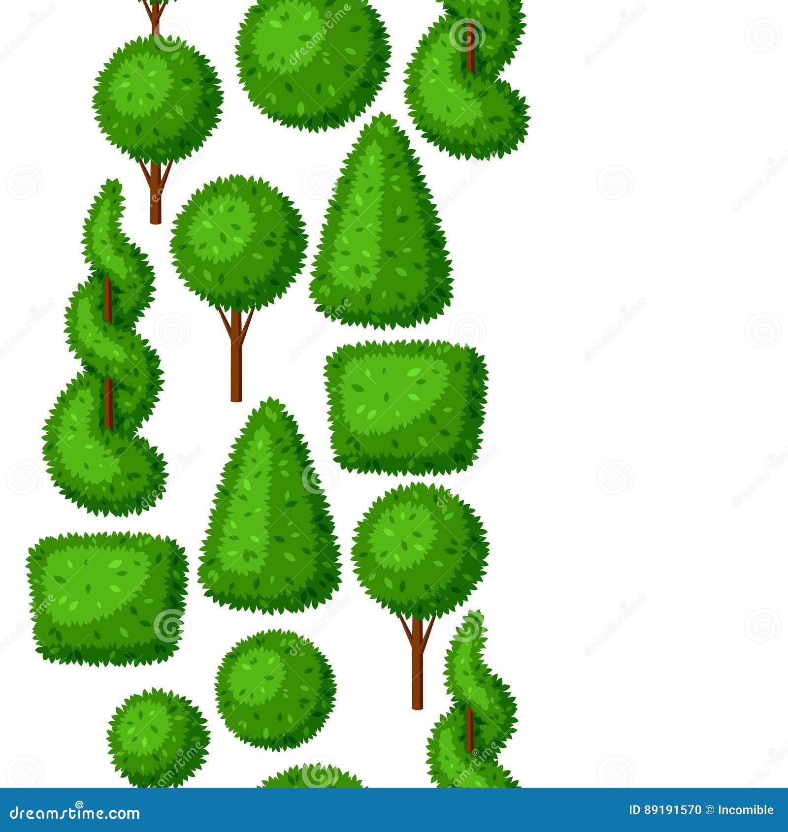 Boxwood Topiary Garden Plants. Seamless Pattern with Decorative Trees ...