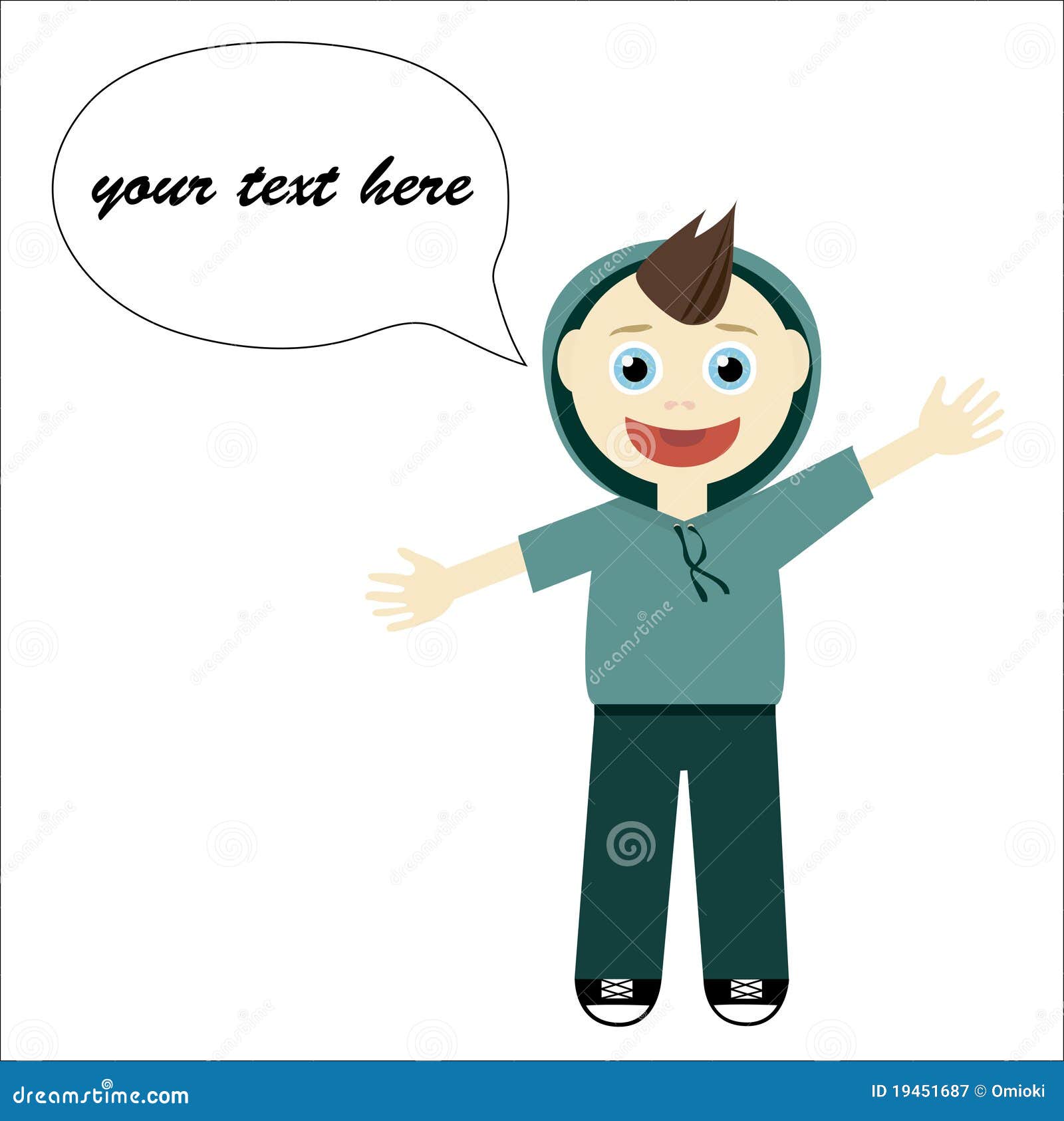 Boy stock vector. Illustration of children, text, speech - 19451687