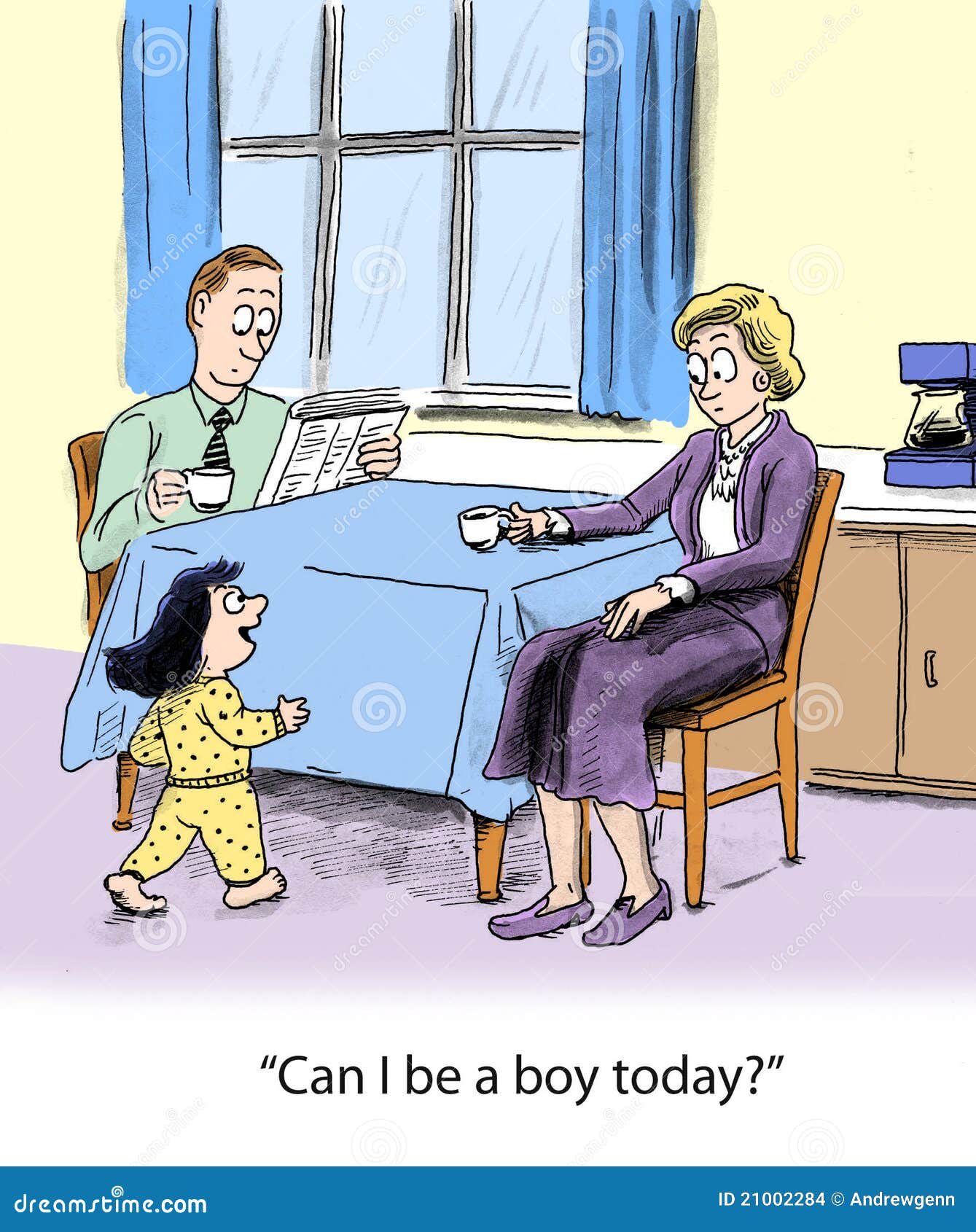 Illustration Of A Boy Introducing His Friend To The Girl