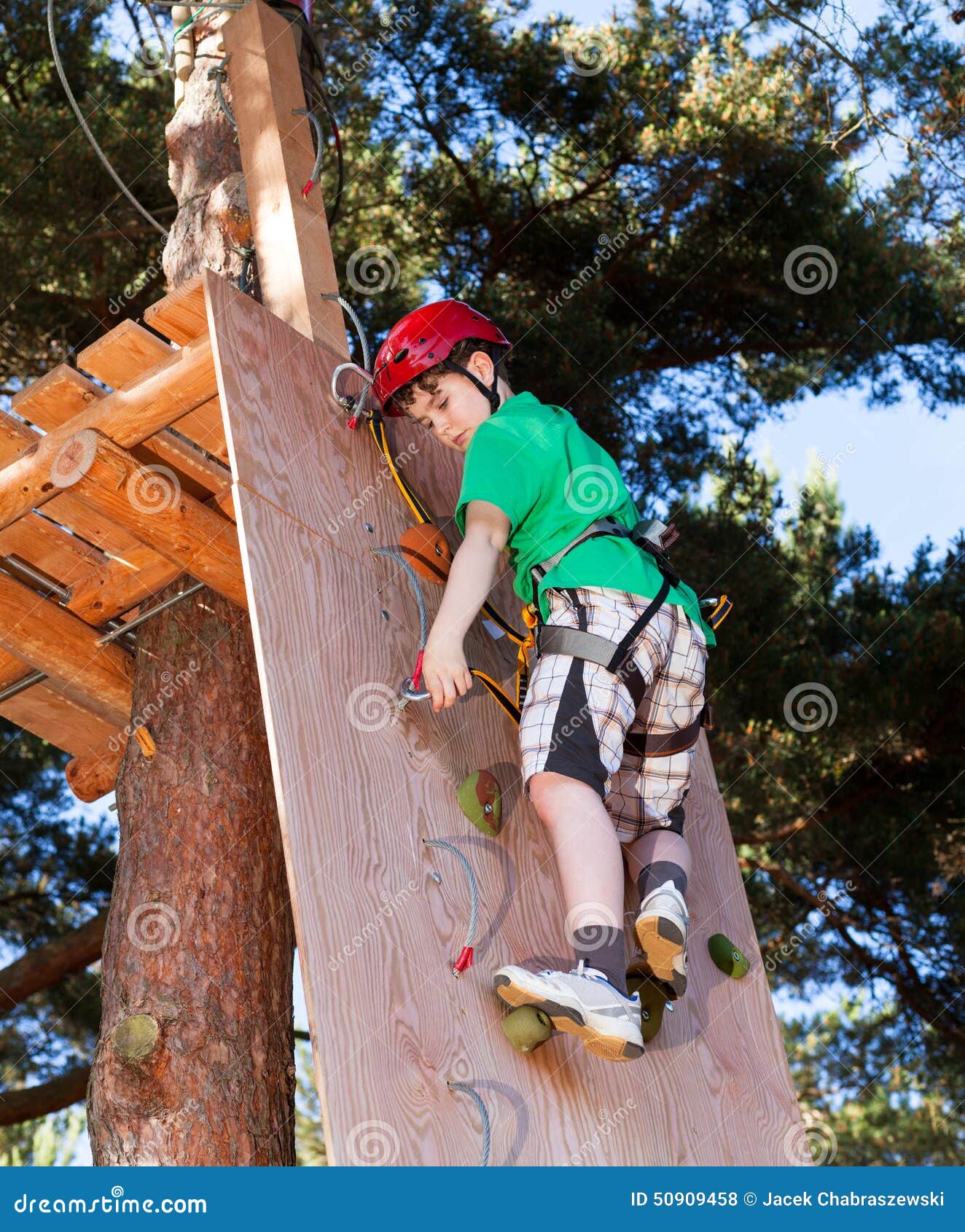 Boy in adventure park stock photo. Image of excited, extreme - 50909458
