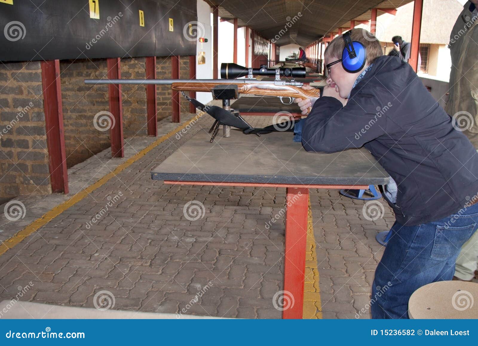 Boy aiming gun stock photo. Image of practice, shoot - 15236582