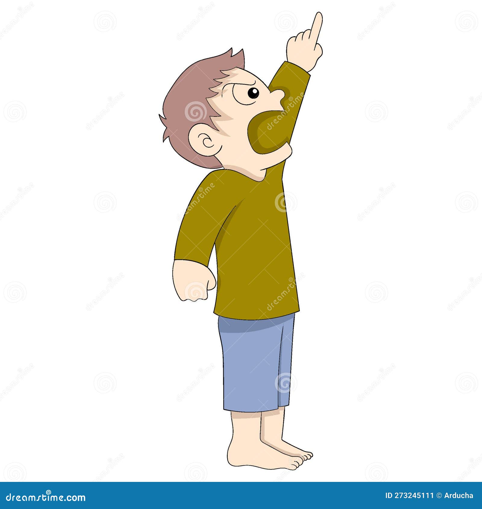 Boy with an Angry Face Pointing Stock Vector - Illustration of face ...