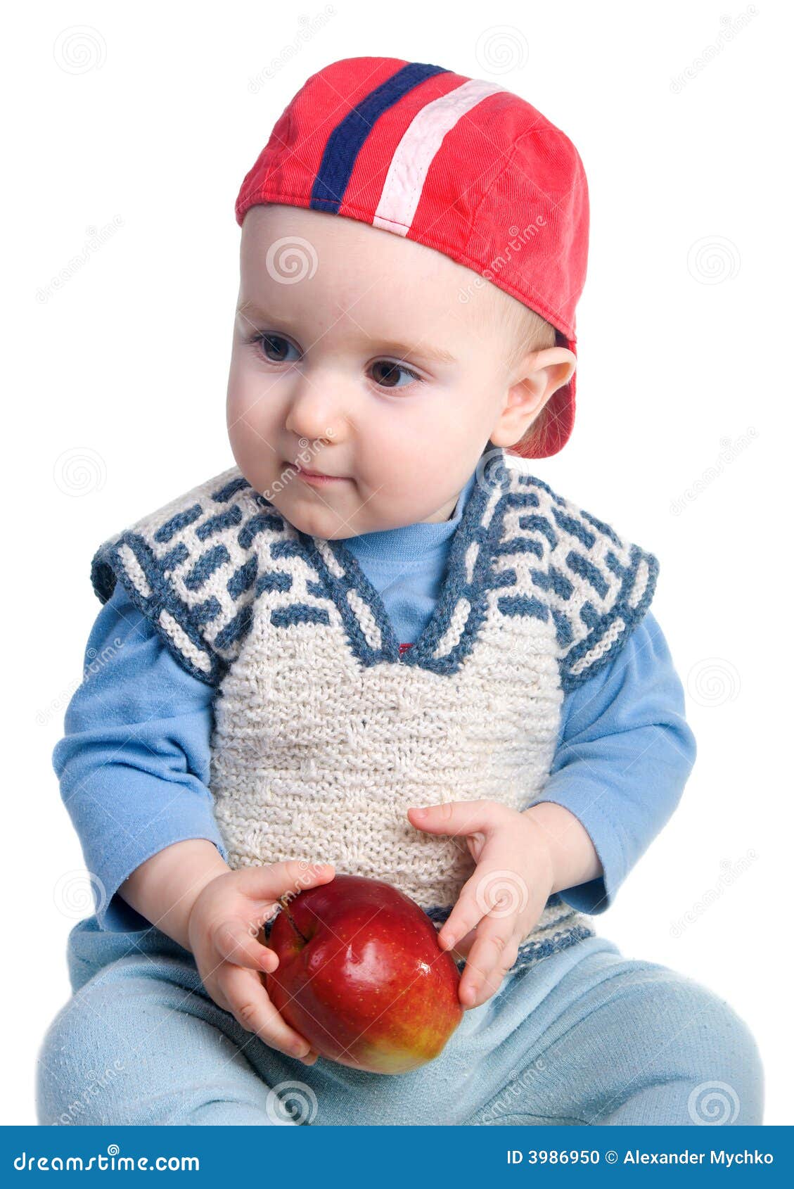 Boy and apple stock photo. Image of face, baby, little - 3986950