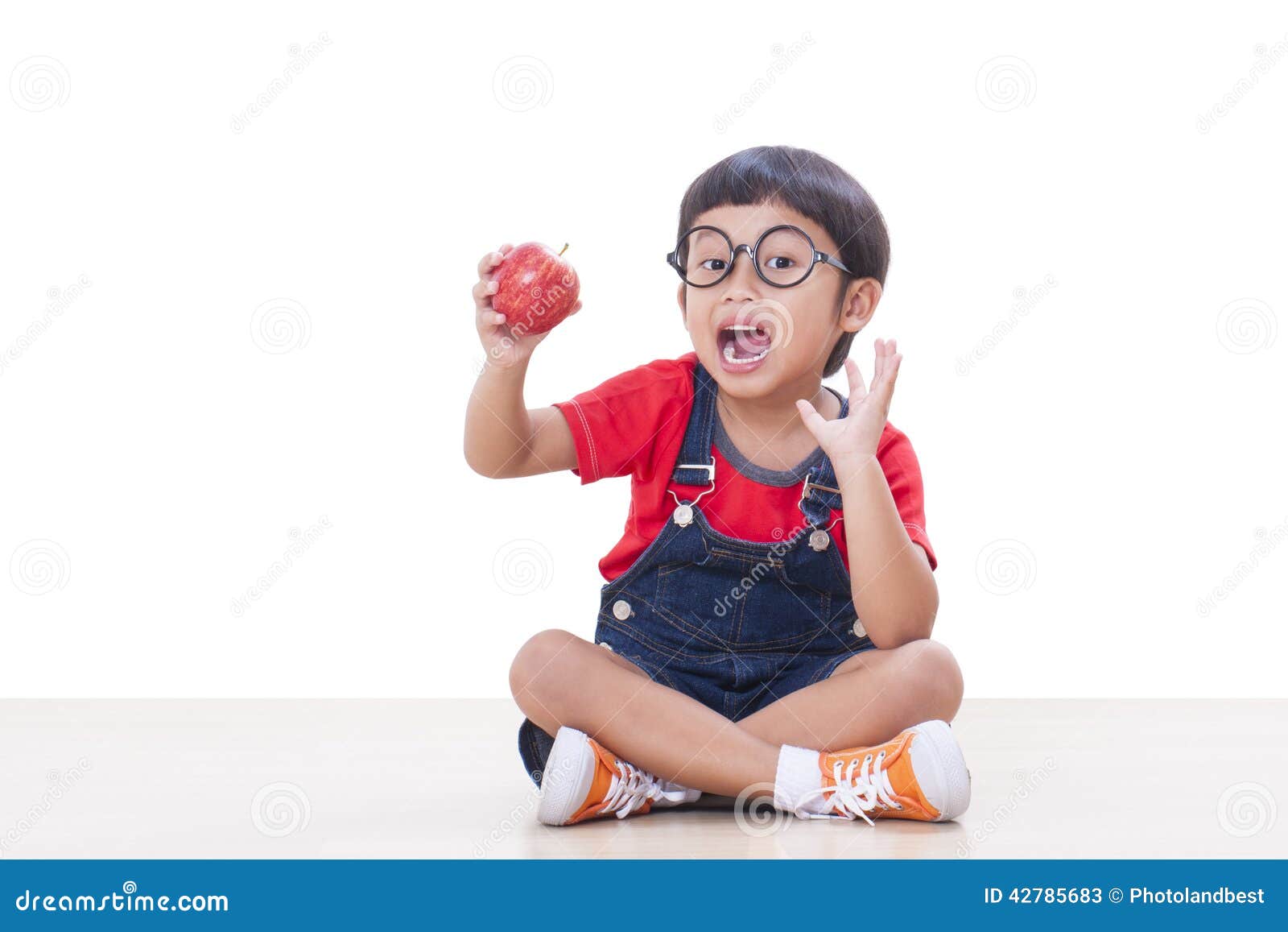 Boy with apple stock image. Image of healthy, closeup - 42785683
