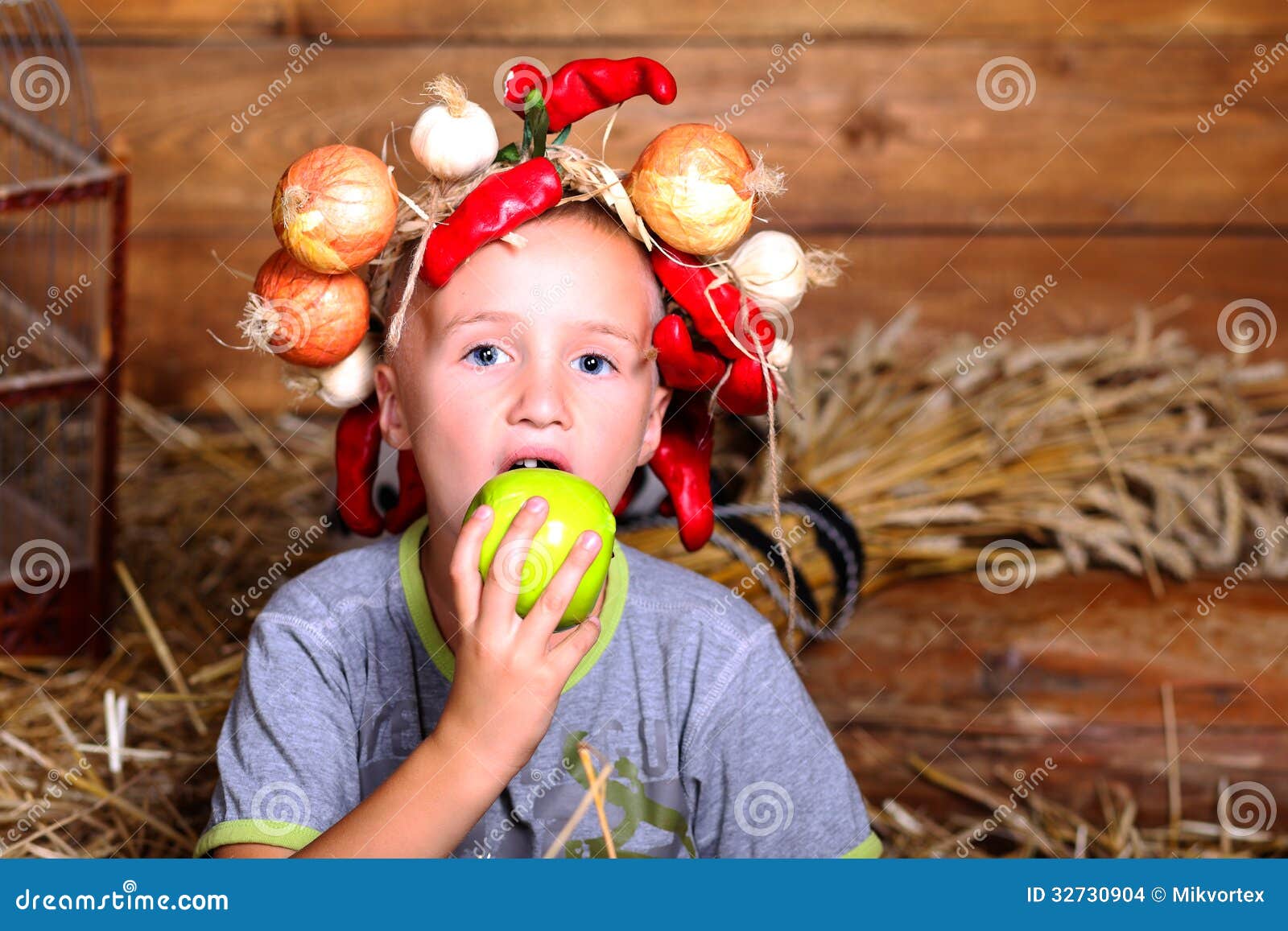 Boy with apple stock photo. Image of chair, teen, apple - 32730904