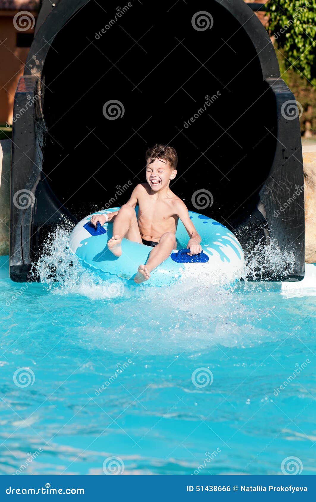 Boy at aqua park stock photo. Image of male, aquapark - 51438666
