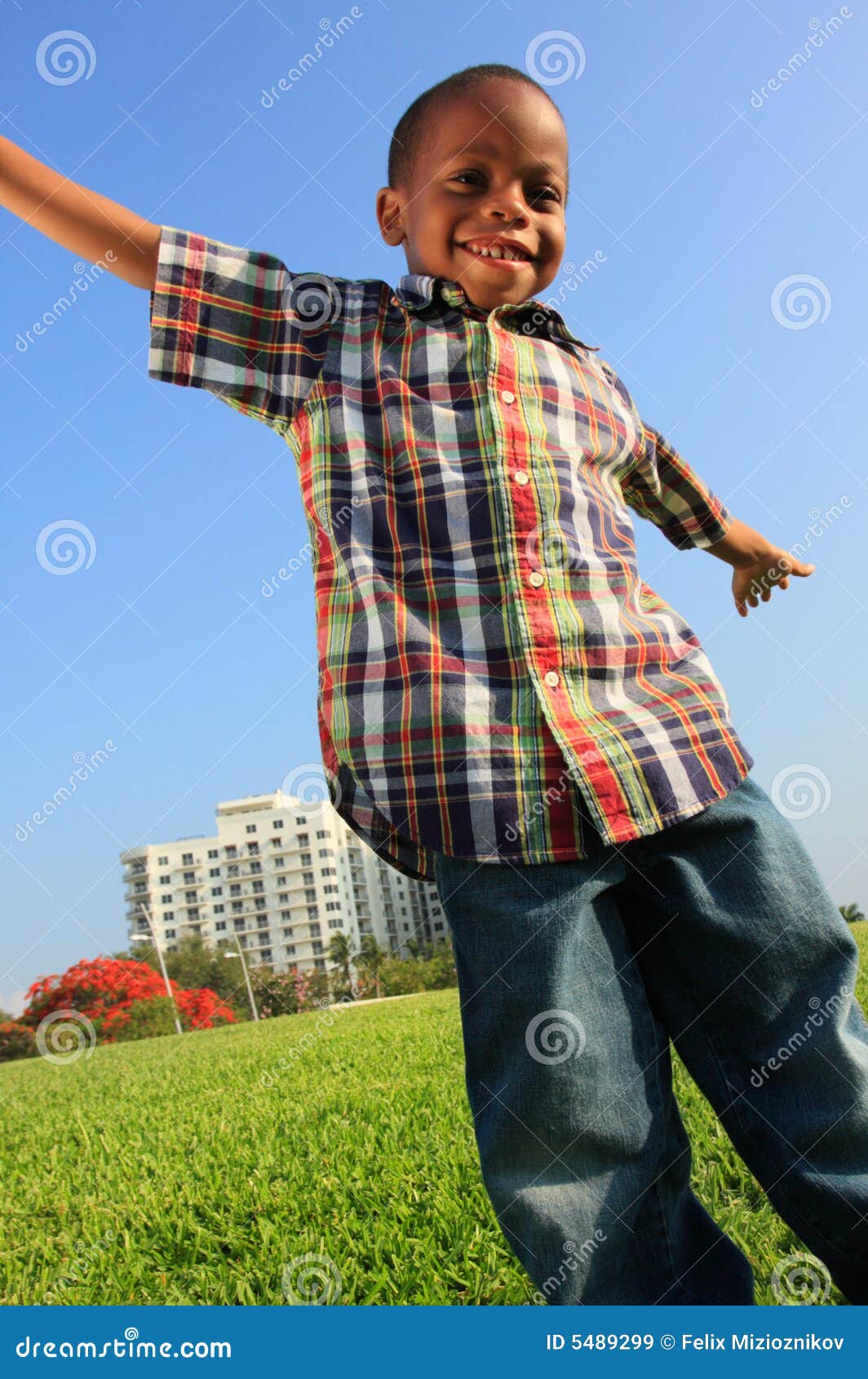 Boy with Arms Extended stock image. Image of american - 5489299