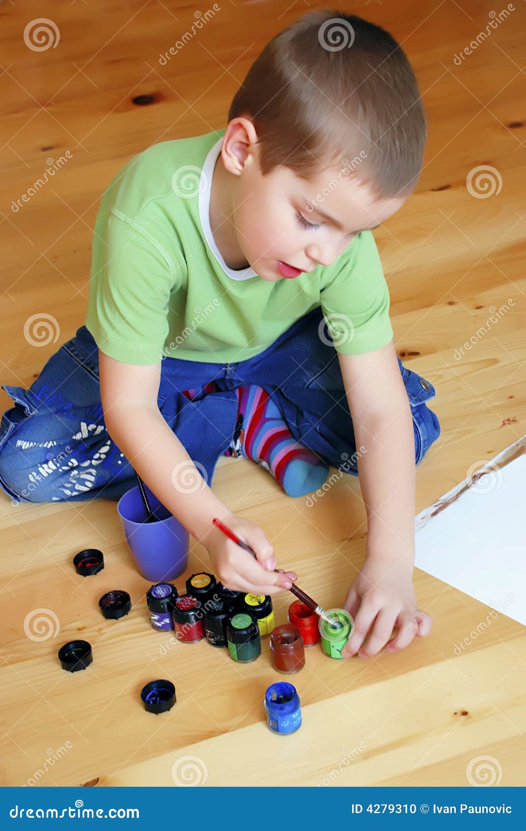 Boy artist stock photo. Image of human, life, colored - 4279310