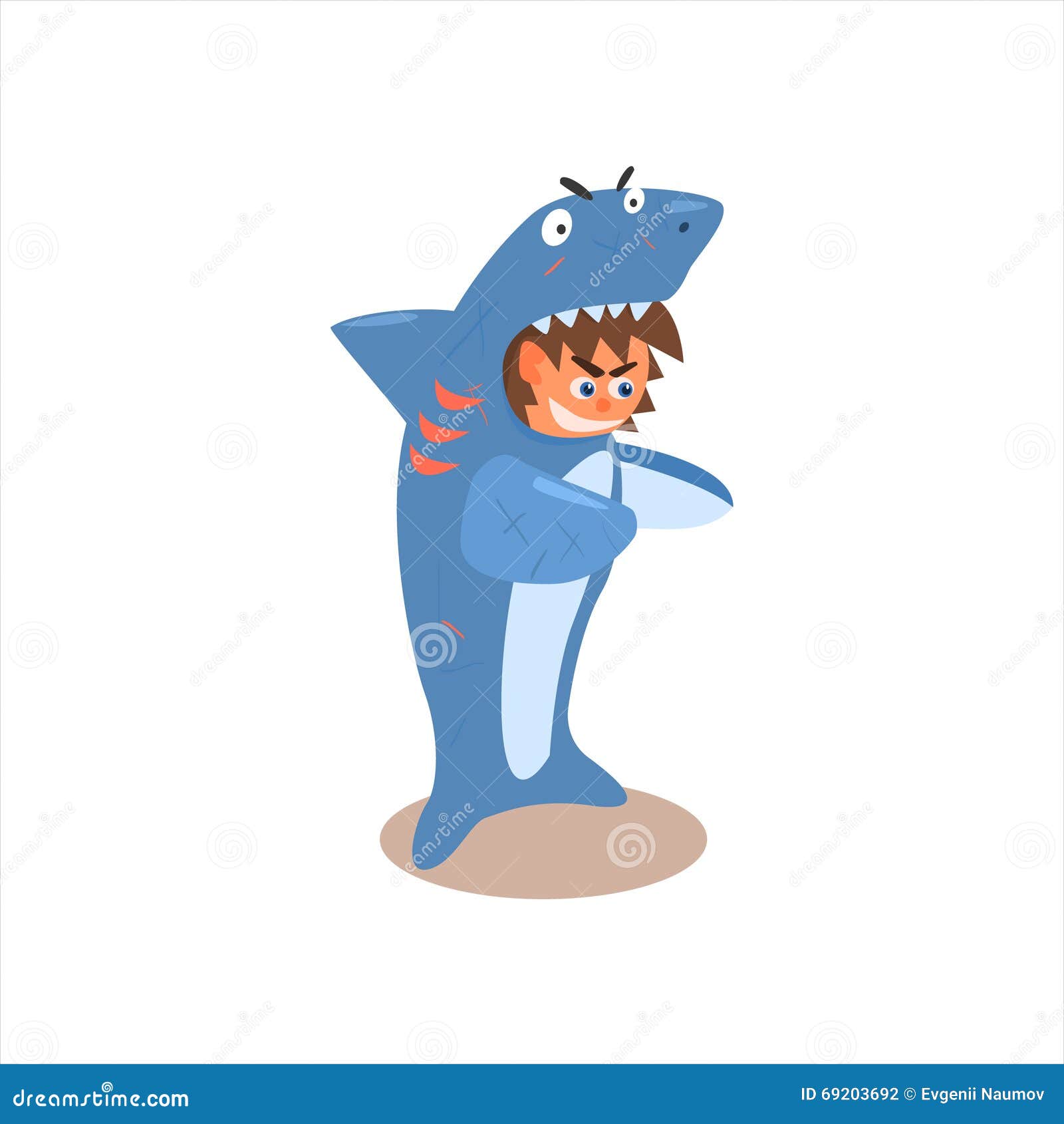 Boy As Shark stock vector. Illustration of adorable, little - 69203692