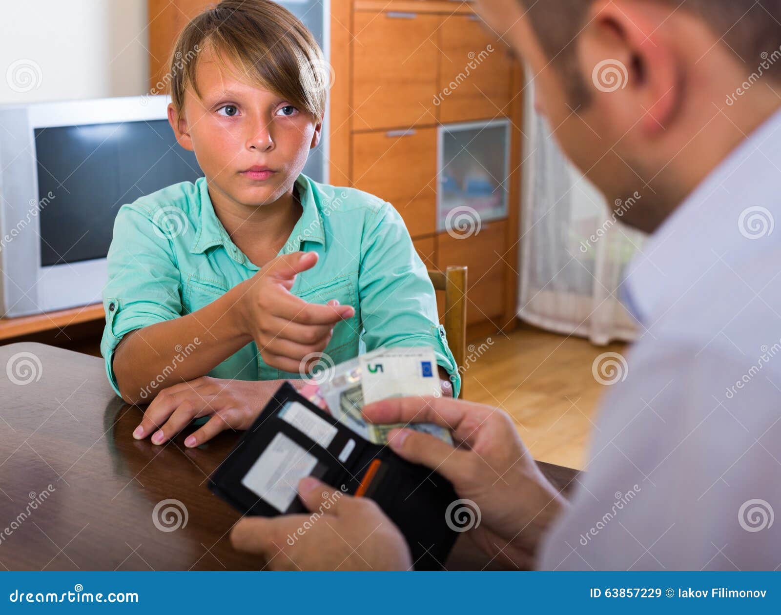 Boy Asking Father for Money Stock Image - Image of child, relationships ...