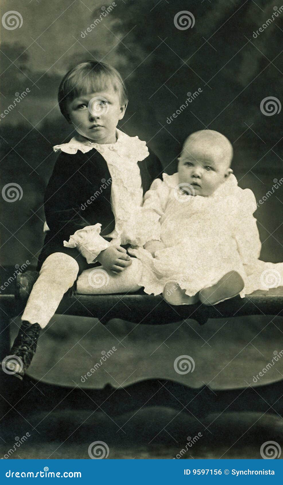 Boy and Baby in the Early 1900s Stock Photo - Image of siblings ...
