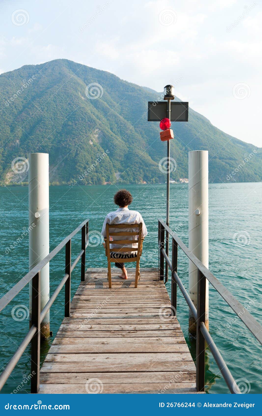 Boy Back Overlooking the Lake Stock Photo - Image of outside, young ...