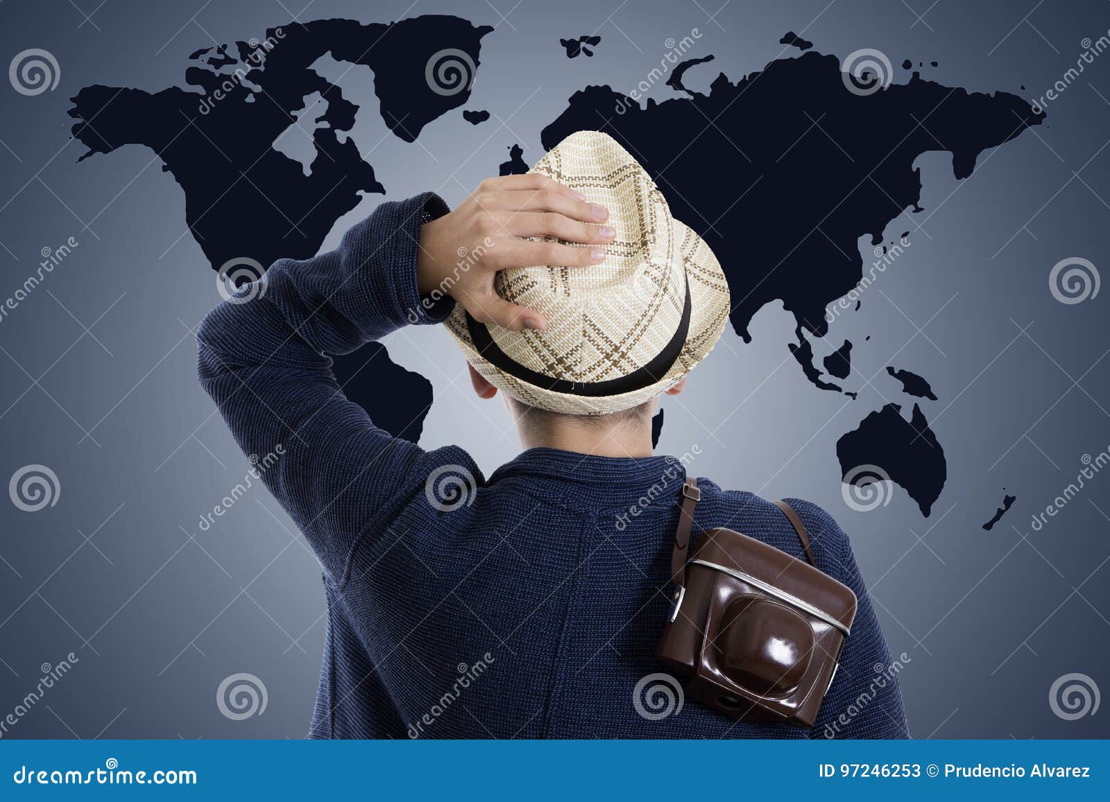 Boy with the Background World Map Stock Image - Image of gestures ...