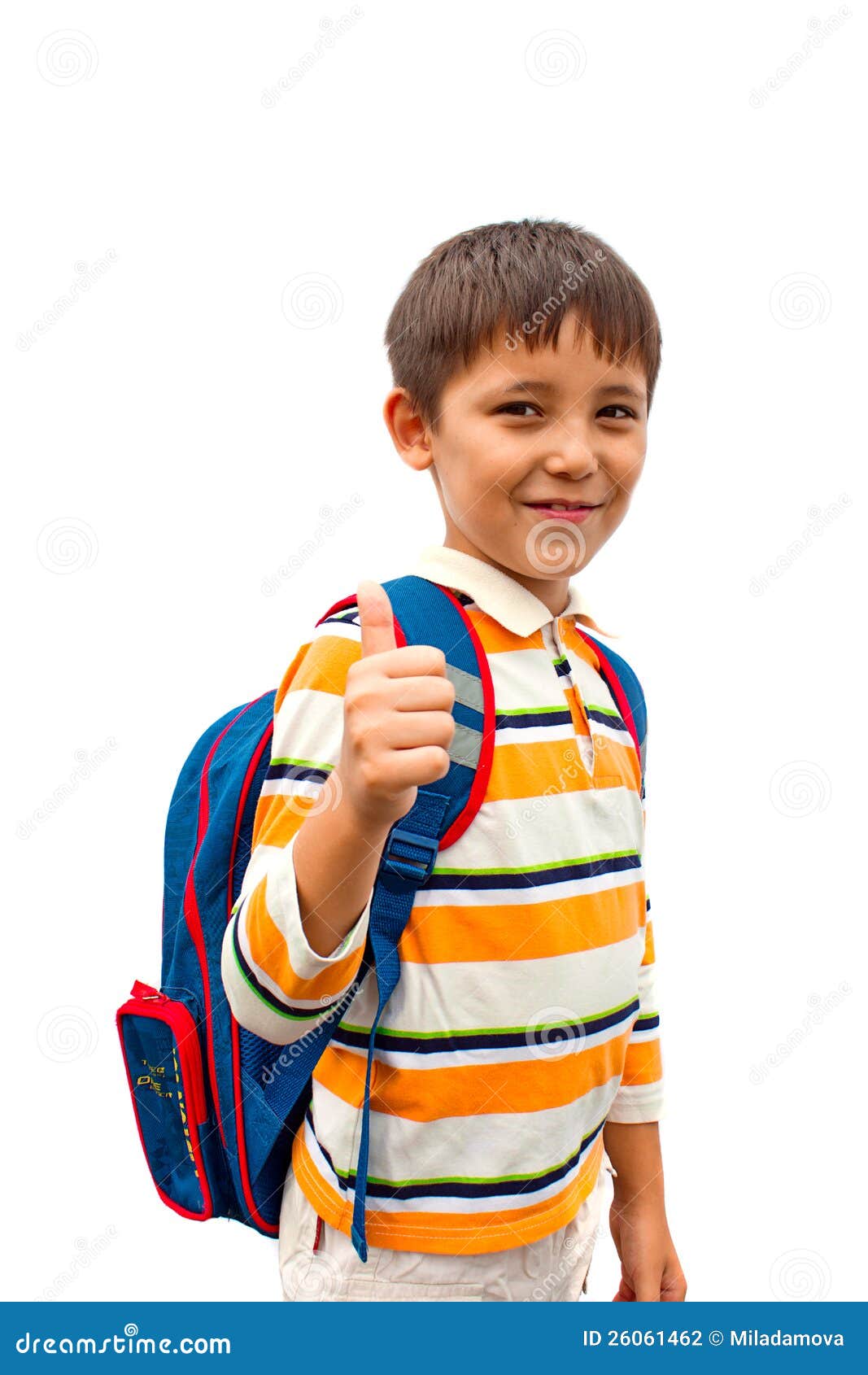Boy with a backpack stock photo. Image of book, learning - 26061462