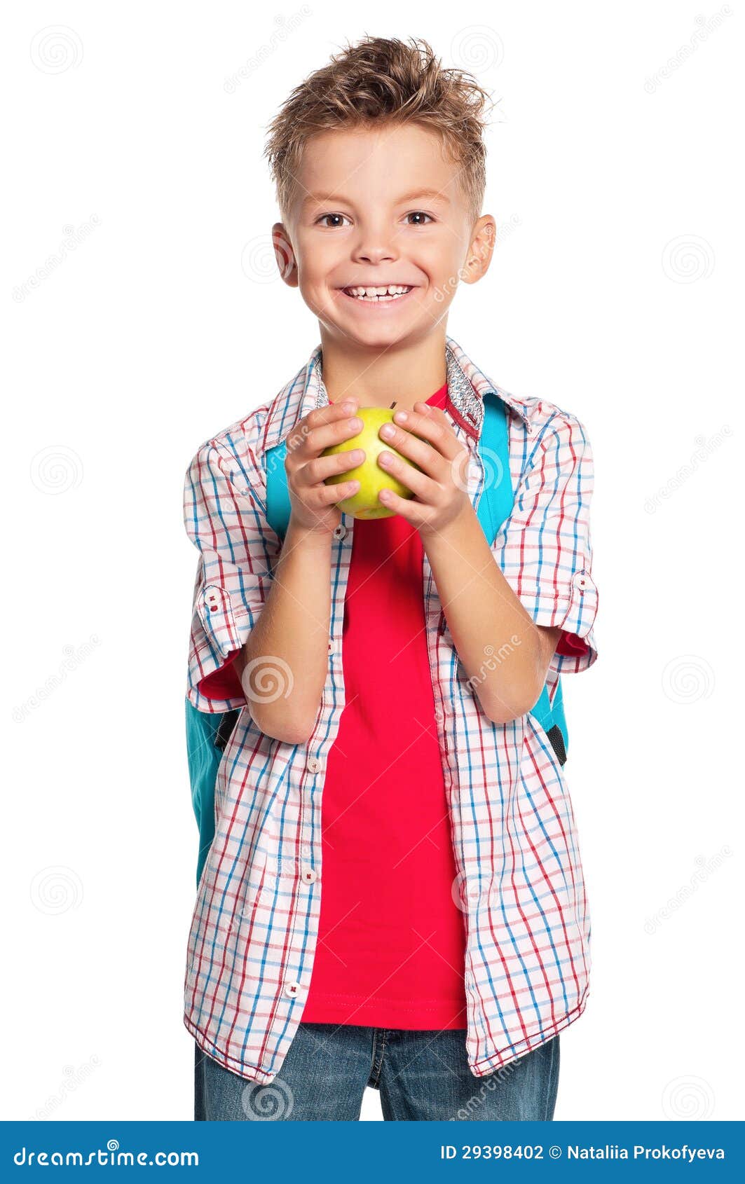 Boy with backpack stock photo. Image of childhood, human - 29398402