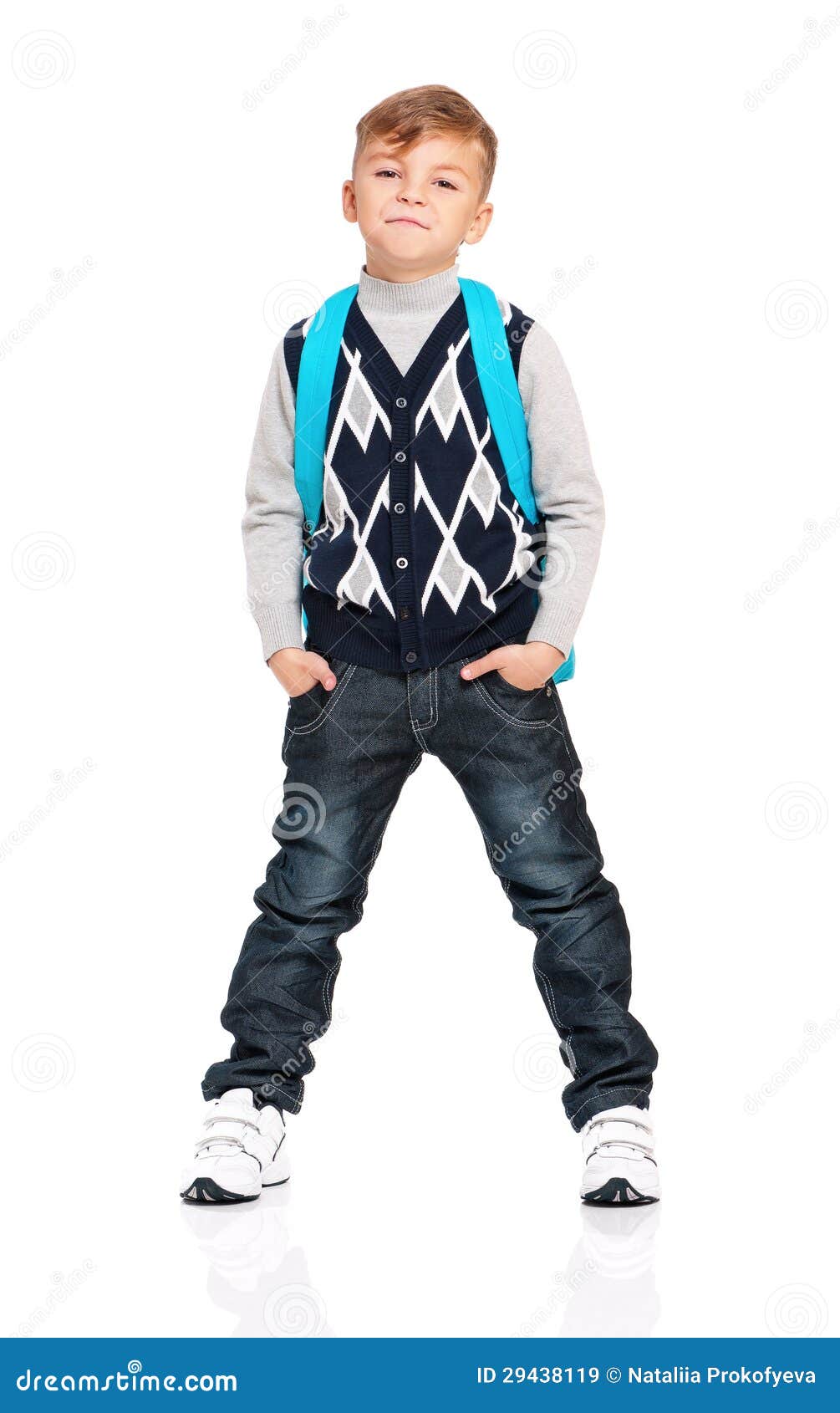 Boy with backpack stock image. Image of indoor, beautiful - 29438119