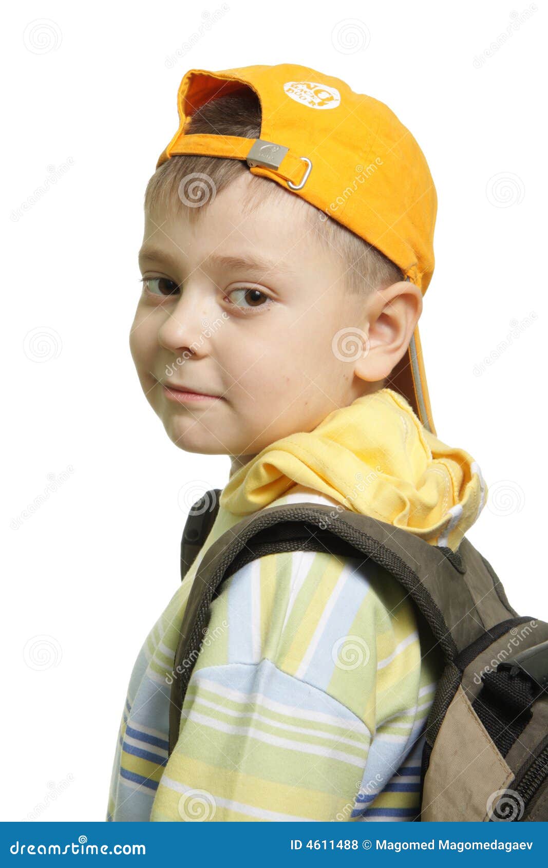 Boy with backpack stock photo. Image of back, backpack - 4611488