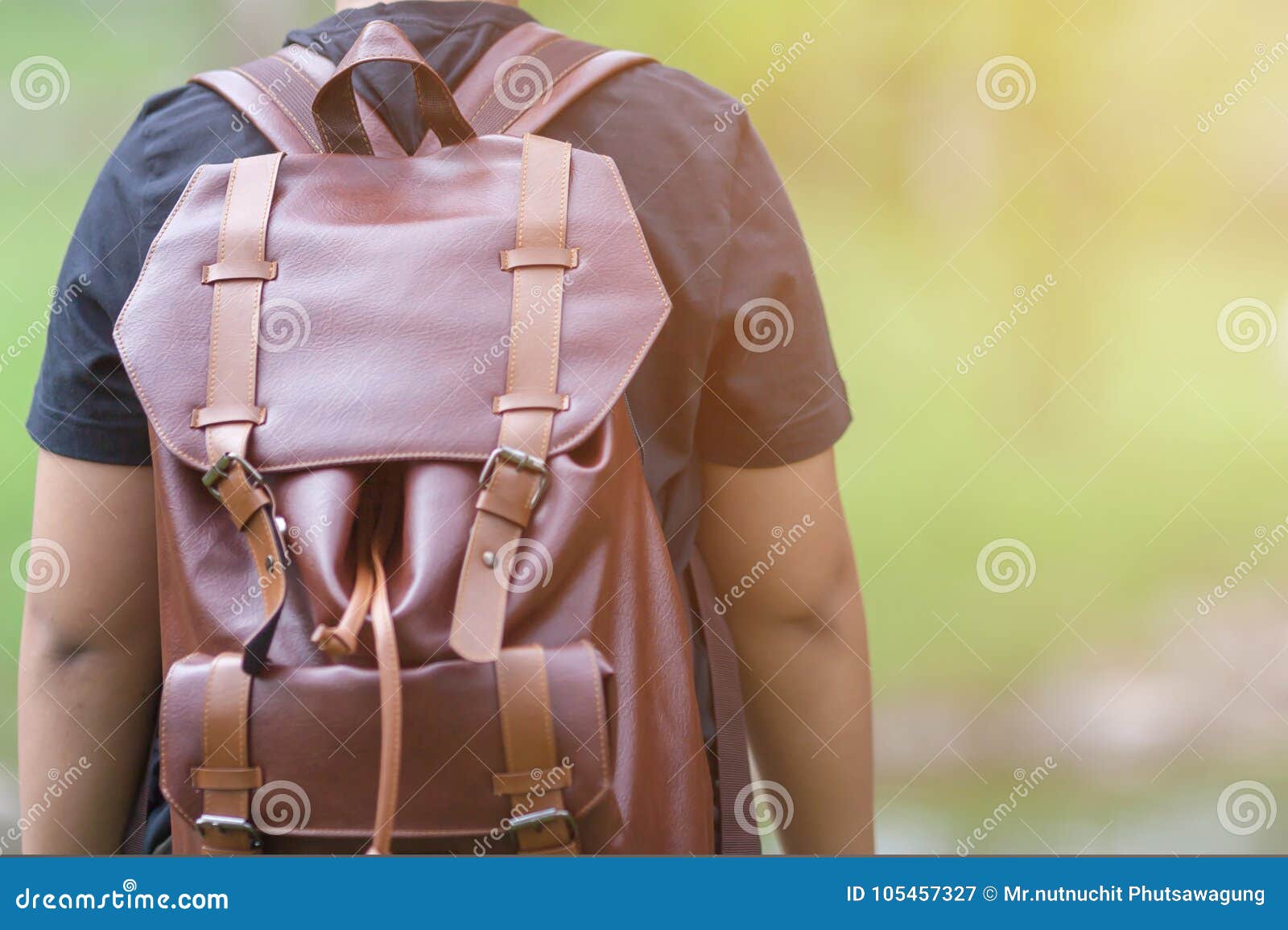 Boy with a Backpack on His Back Stock Image - Image of asian, outdoor ...