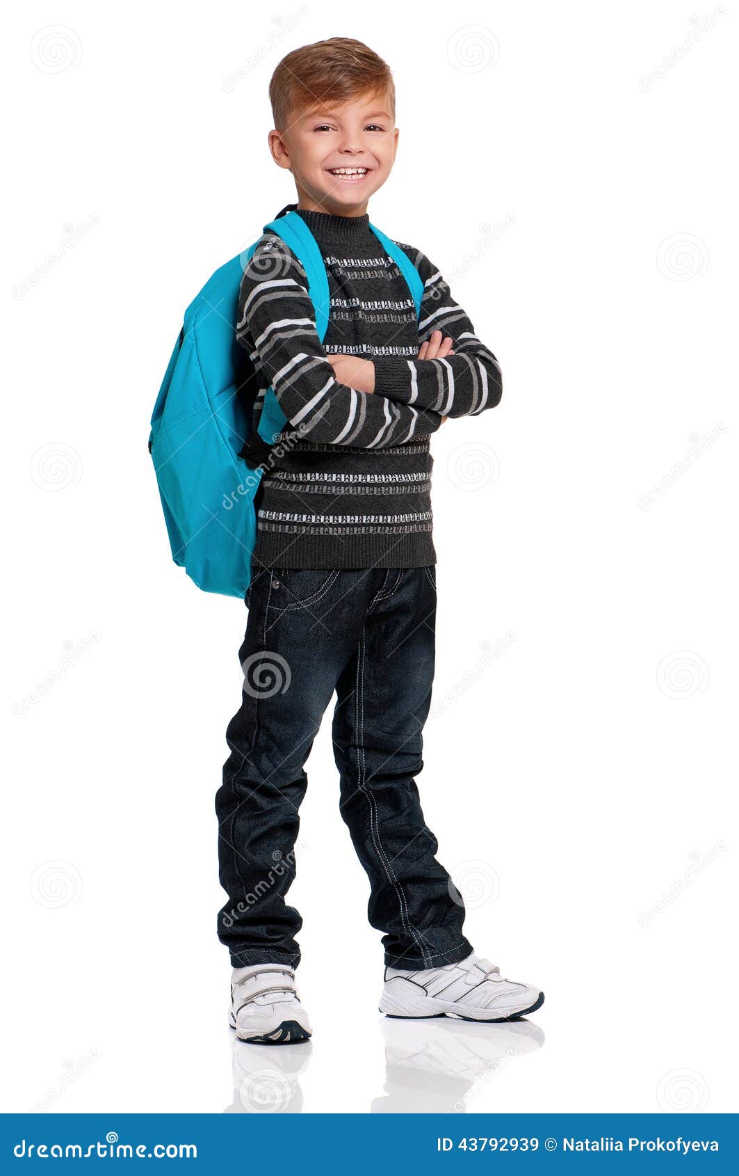 Boy with backpack stock image. Image of beauty, childhood - 43792939