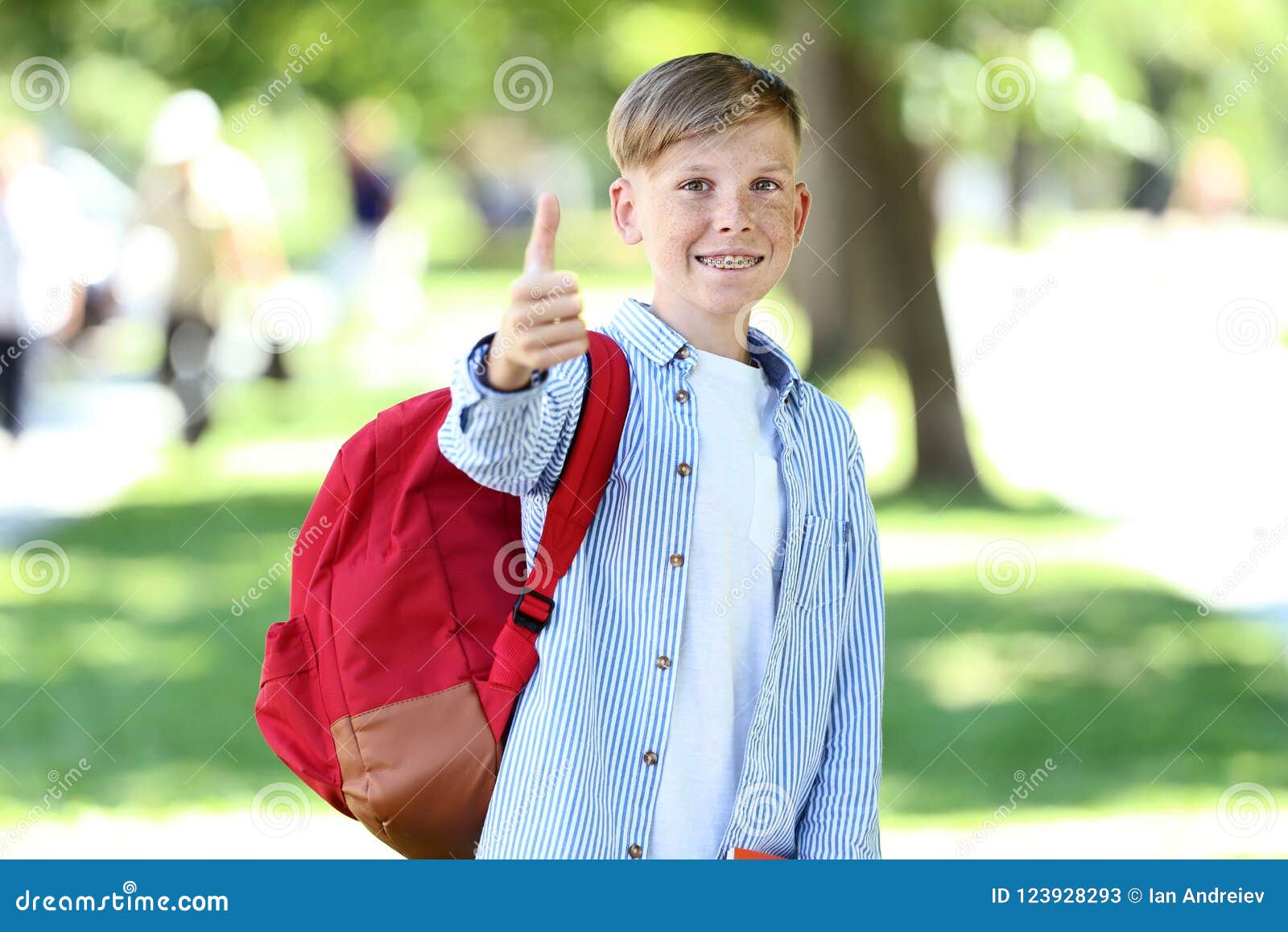 Boy with backpack stock image. Image of cute, exam, caucasian - 123928293