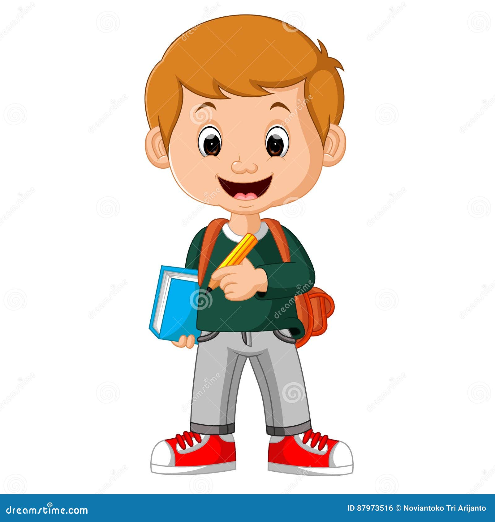 Boy with backpacks cartoon stock vector. Illustration of schoolboy ...