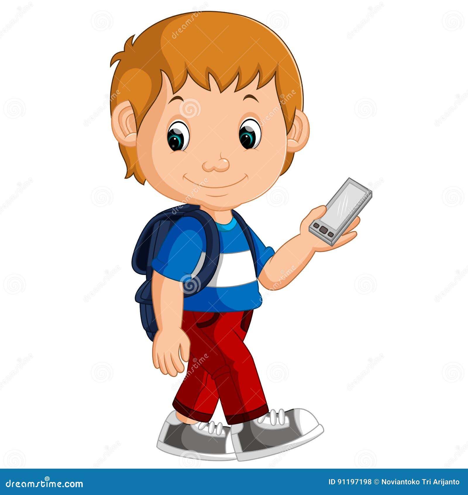 Boy with backpacks cartoon stock vector. Illustration of schoolboy ...