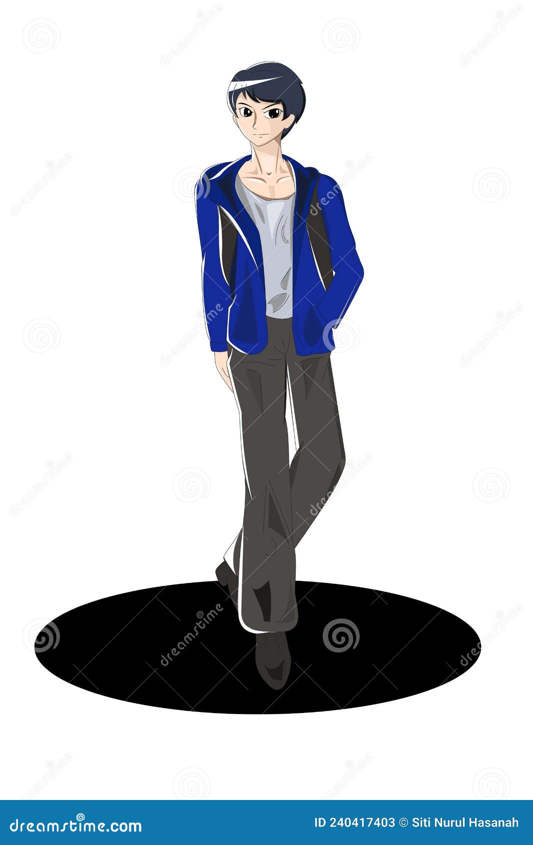 Boy with Bag and the Jacket Character Design Illustration Stock Vector ...