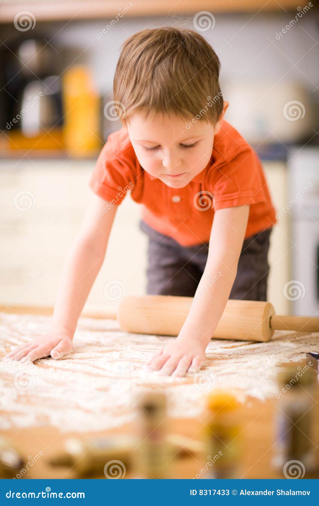 Boy baking cookies stock image. Image of indoors, tasty - 8317433