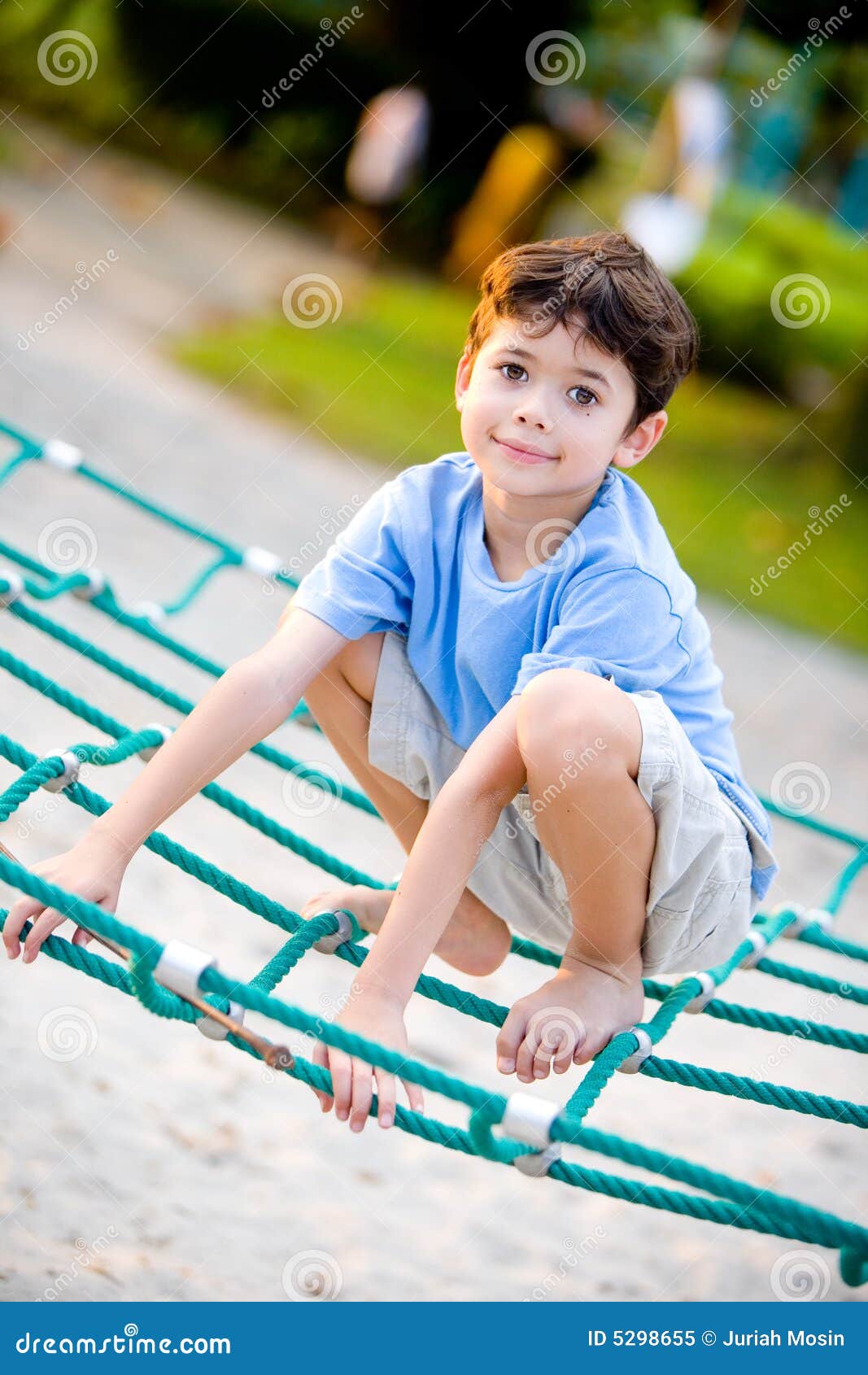 Boy Balancing on Rope Activity Stock Image - Image of happiness ...