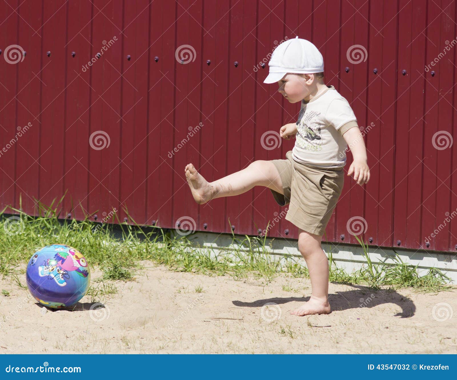 Boy and the ball stock photo. Image of team, barefoot - 43547032