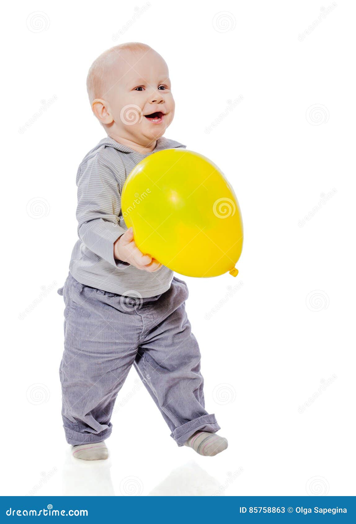 Boy with balloon stock image. Image of playing, concentration - 85758863