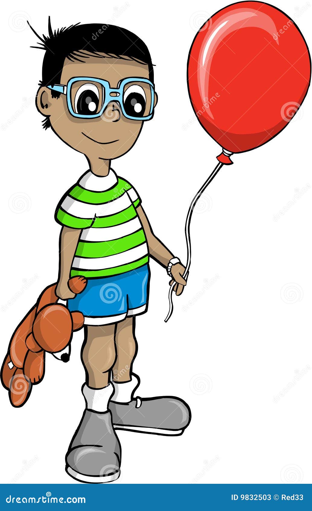 Boy with Balloon Vector Illustration Stock Vector - Illustration of ...