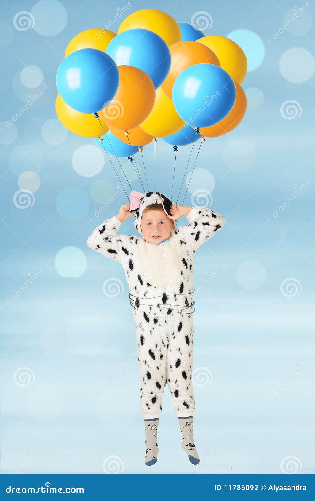 The boy and balloons stock photo. Image of collage, flies - 11786092