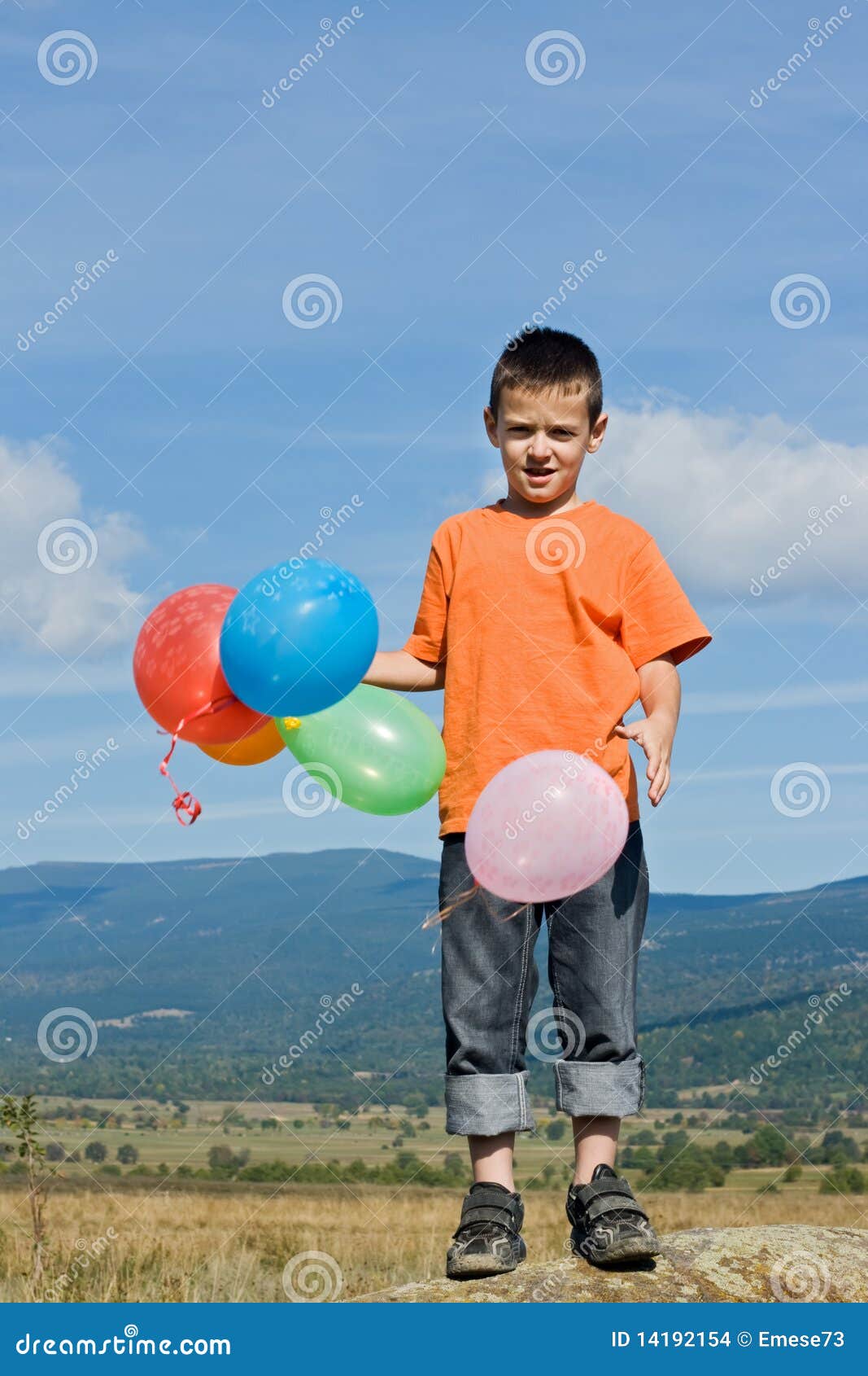 Boy with balloons stock photo. Image of colorful, beautiful - 14192154